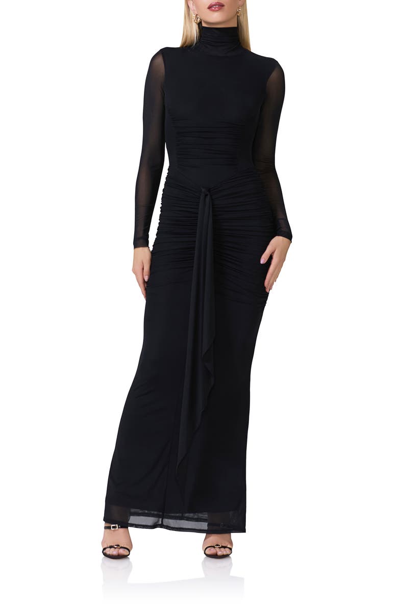 AFRM Libbi Ruched Long Sleeve Maxi Dress | Nordstromrack