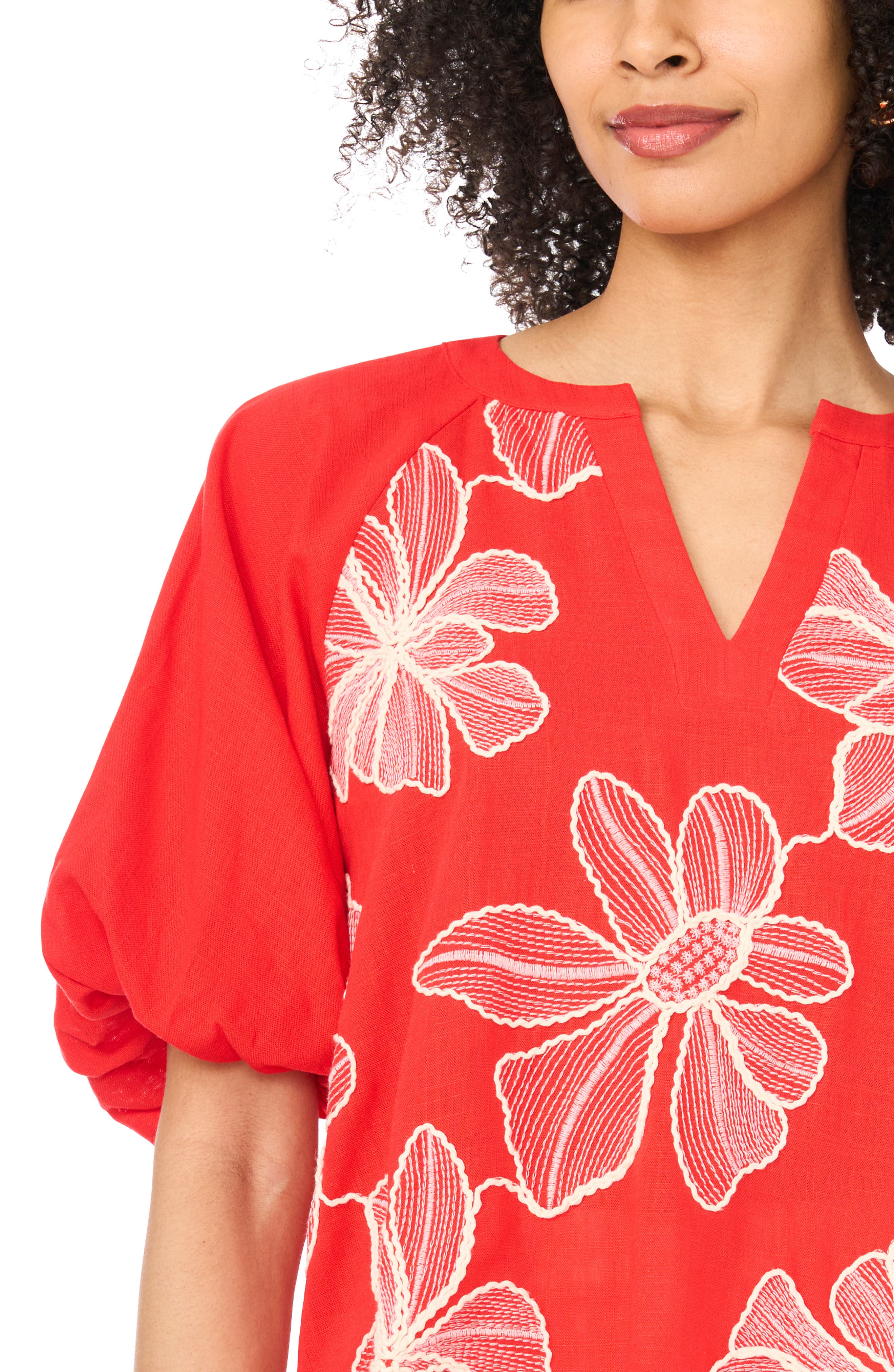 Vince Camuto Puff Sleeve Floral Print Peasant Top | Nordstrom