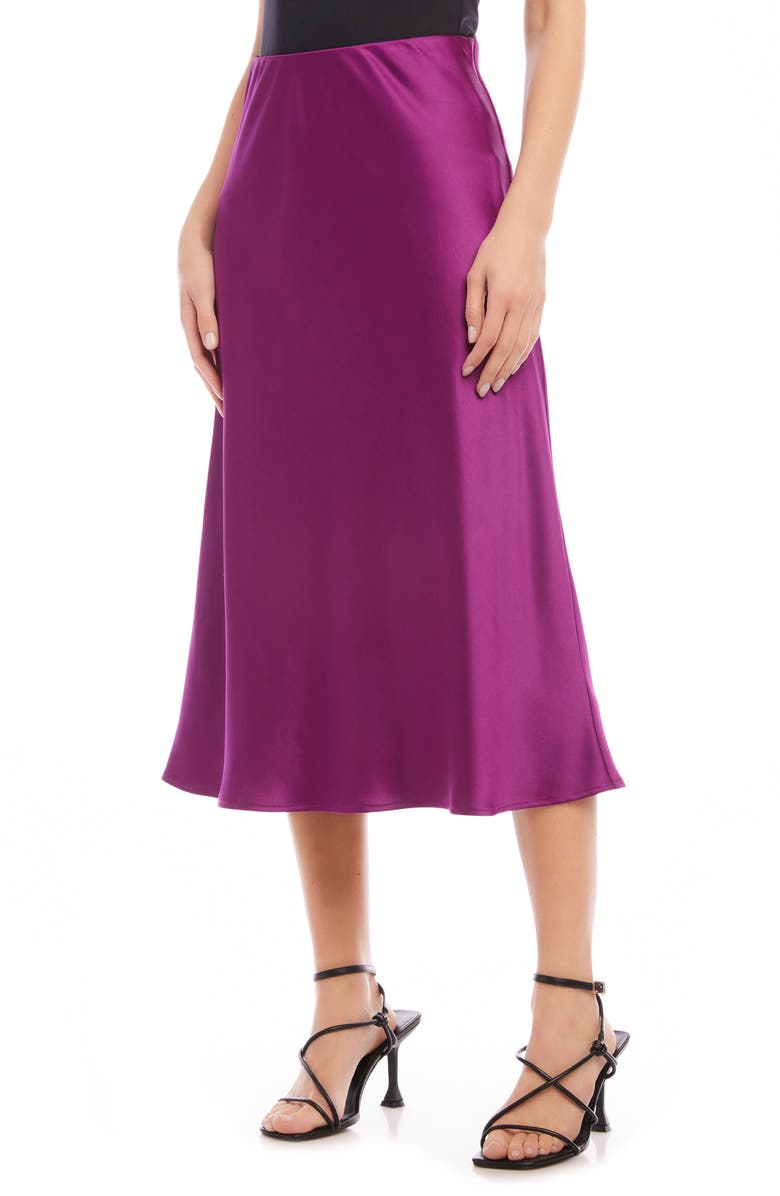 Karen Kane Bias Cut Satin Midi Skirt | Nordstromrack