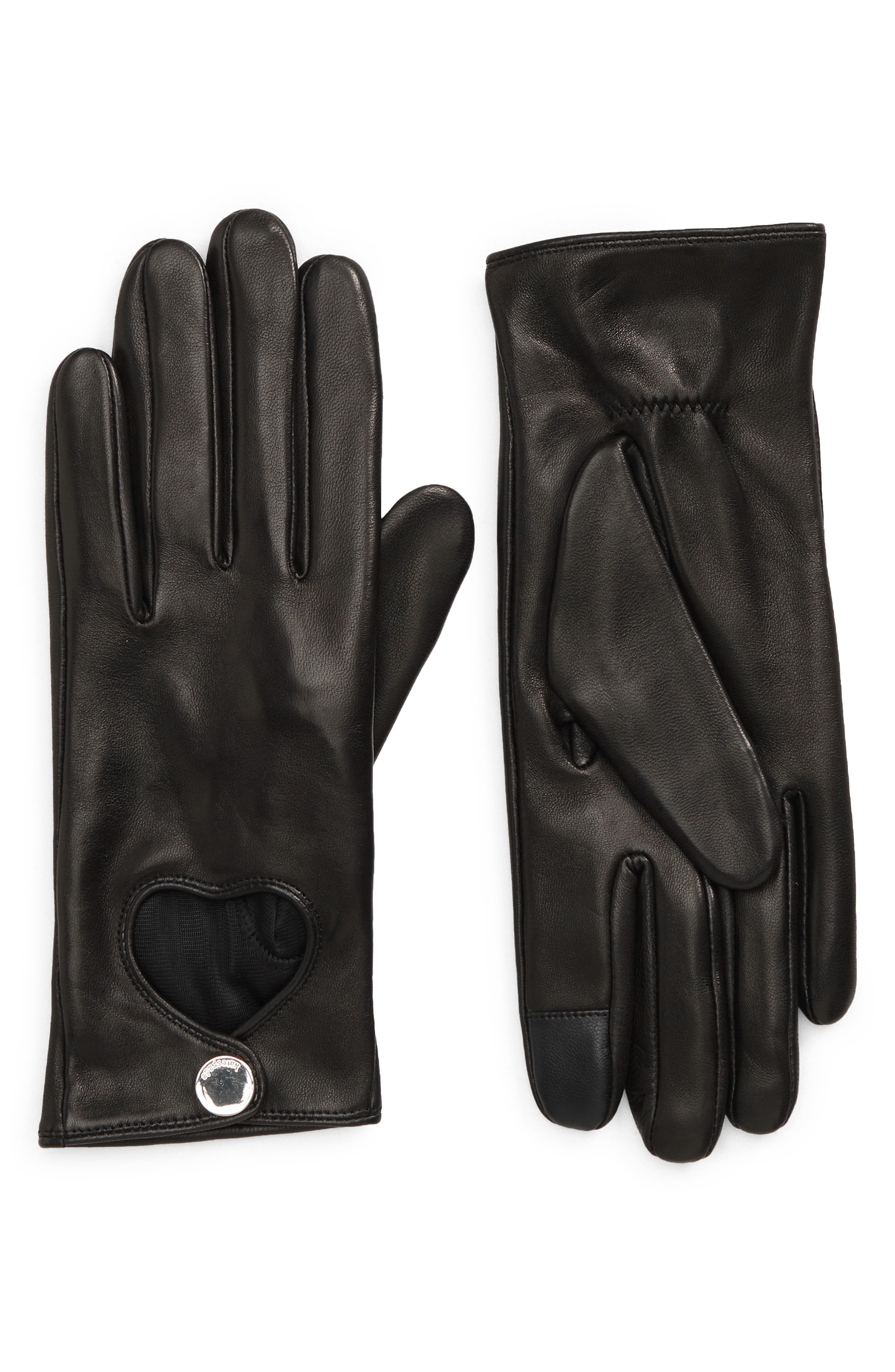 Kate Spade New York spade heart leather driver gloves | Nordstromrack