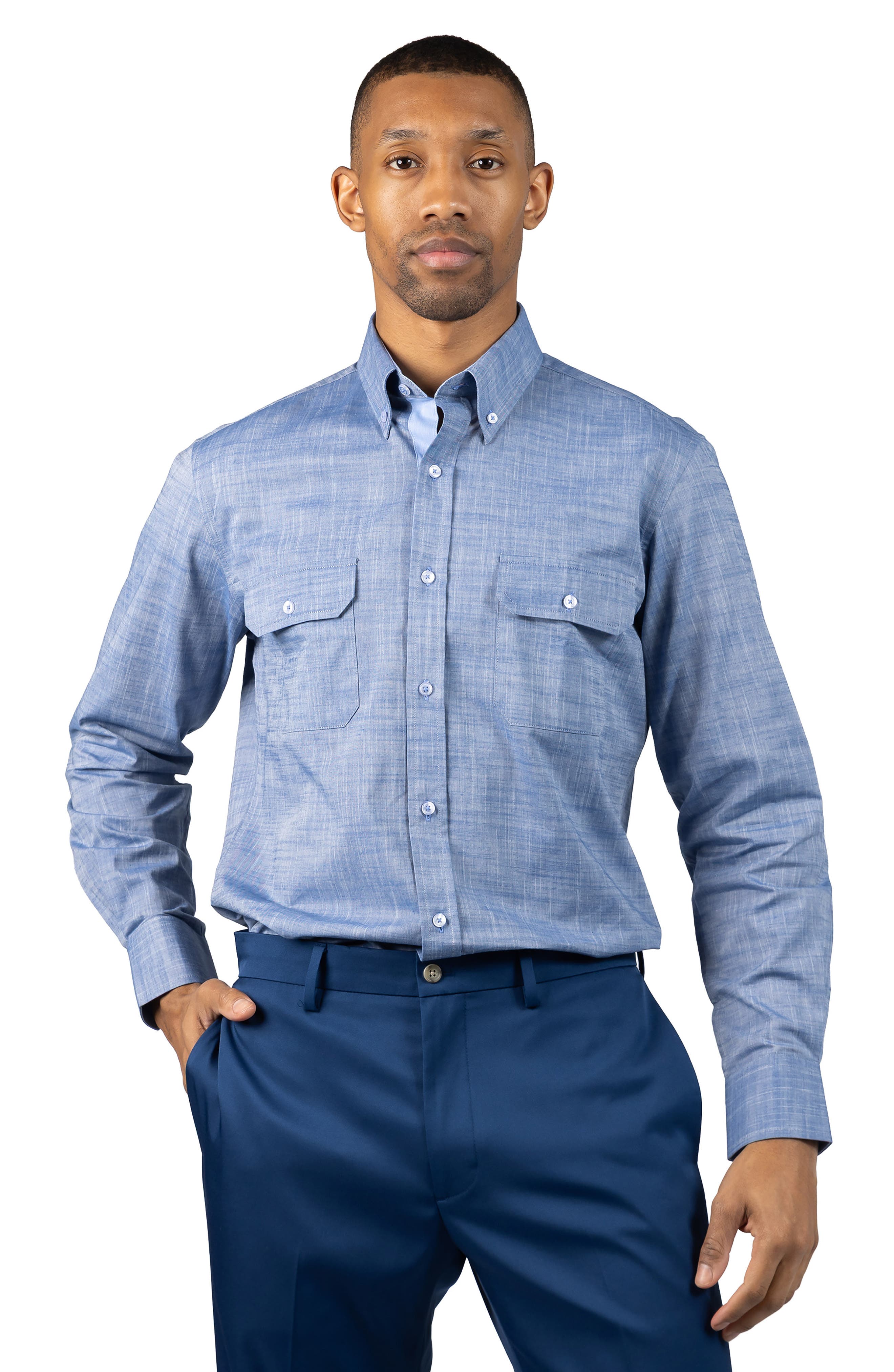 TailorByrd Signature Cotton Chambray Button-Down Shirt | Nordstromrack