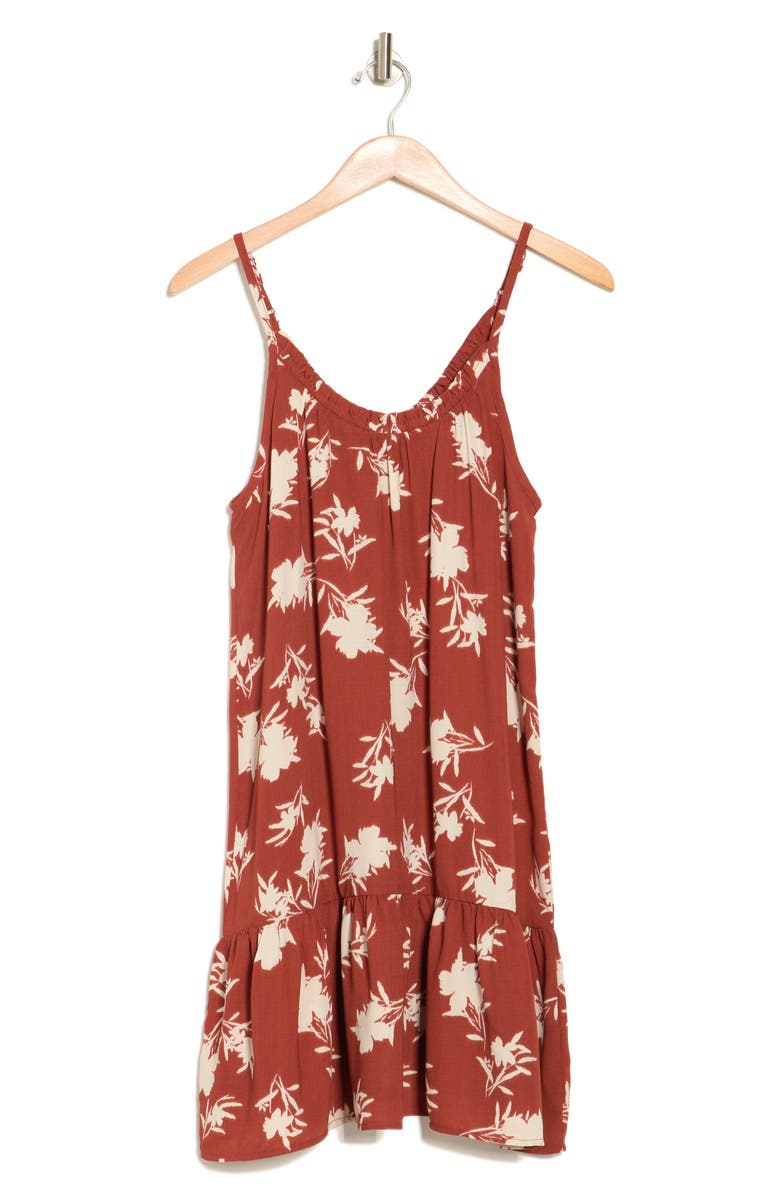 Bobeau Floral Ruffle Cami Trapeze Dress | Nordstromrack