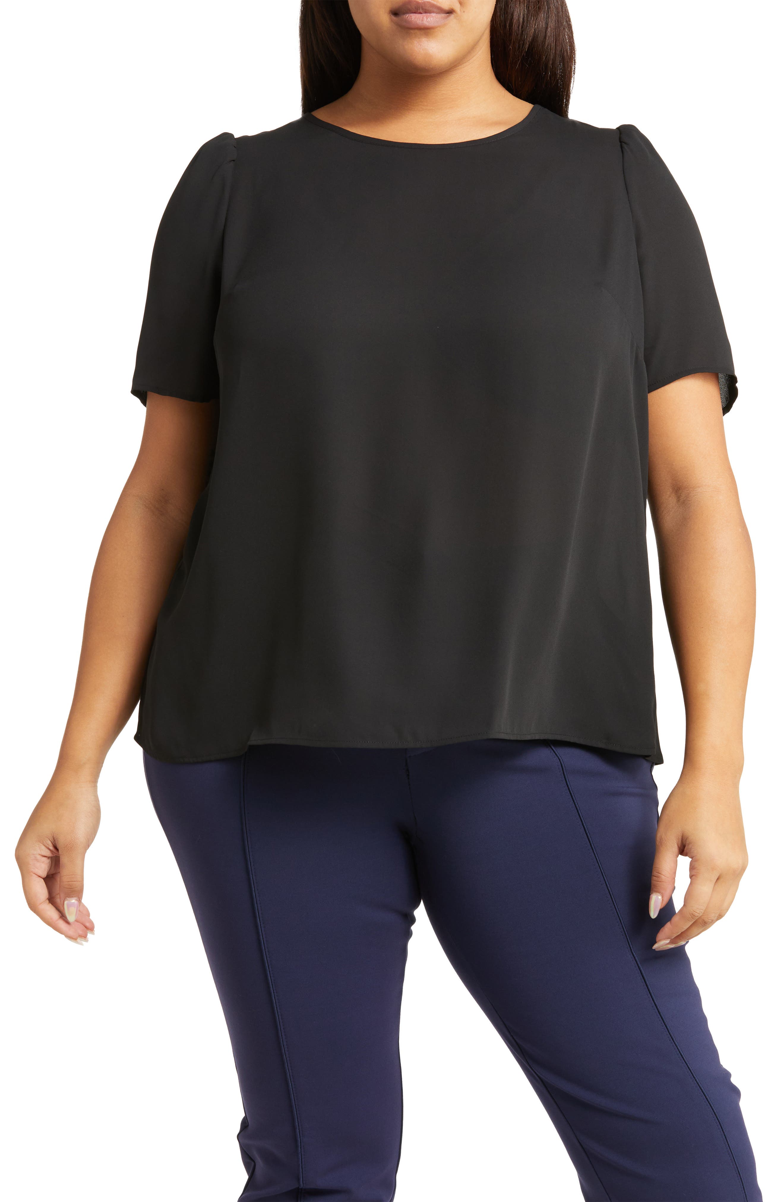 Daniel Rainn Textured Elbow Short Sleeve Blouse | Nordstromrack