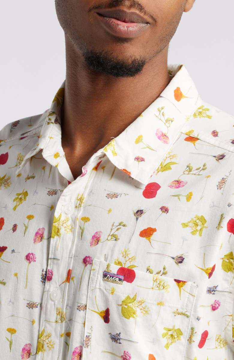 RVCA x Mark Oblow Print Short Sleeve Button-Up Shirt | Nordstromrack