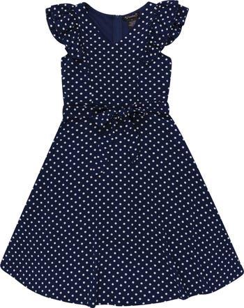 Speechless Kids' Polka Dot Ruffle Fit & Flare Dress | Nordstromrack