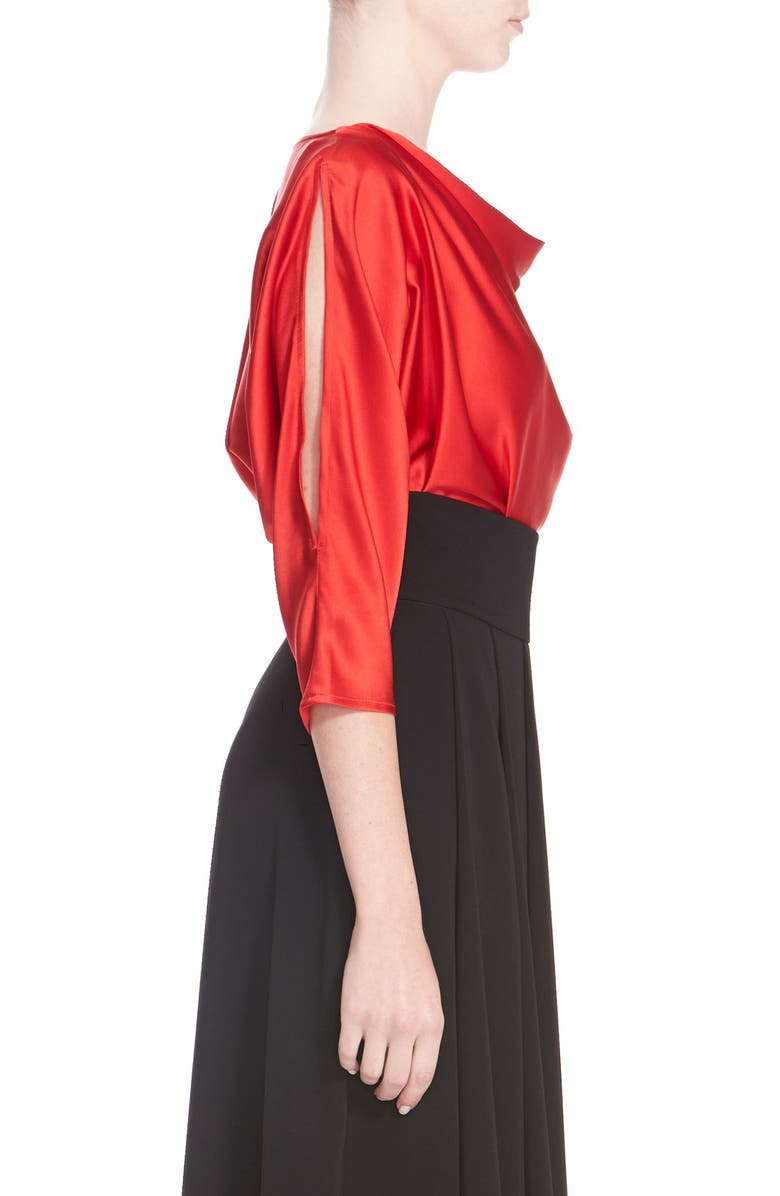 St. John Collection Silk Charmeuse Draped Blouse | Nordstrom