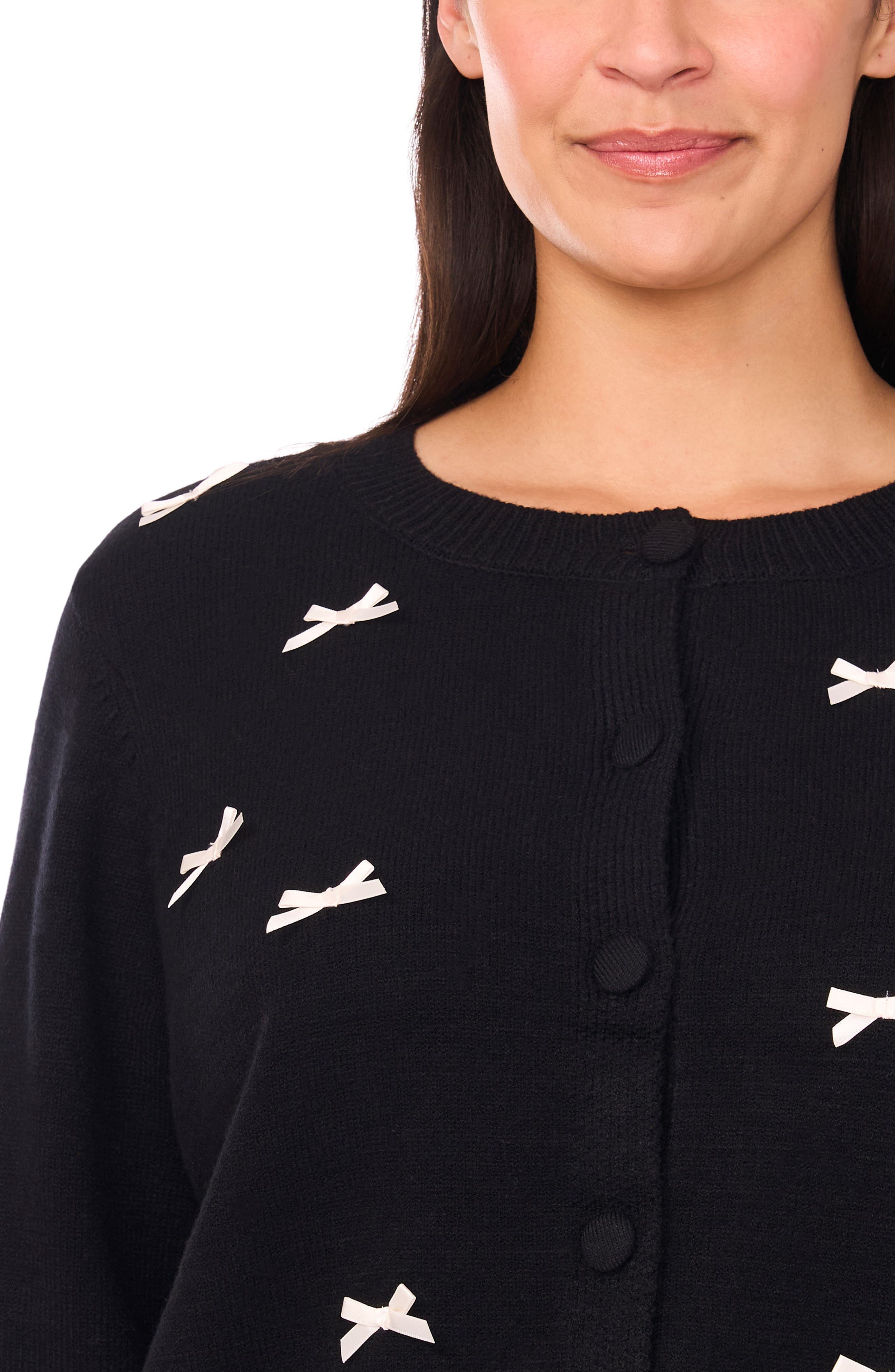 CeCe Ribbon Appliqué Cardigan | Nordstrom