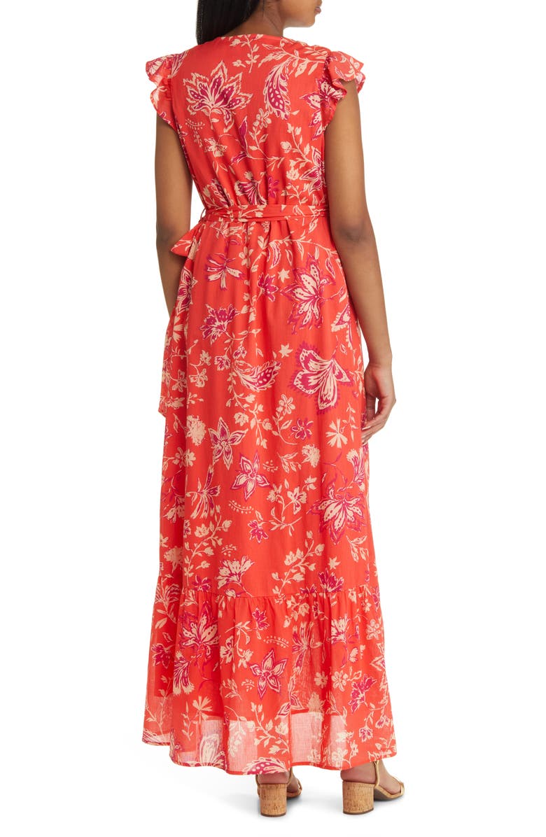 Du Paradis Floral Cotton Wrap Maxi Dress | Nordstromrack