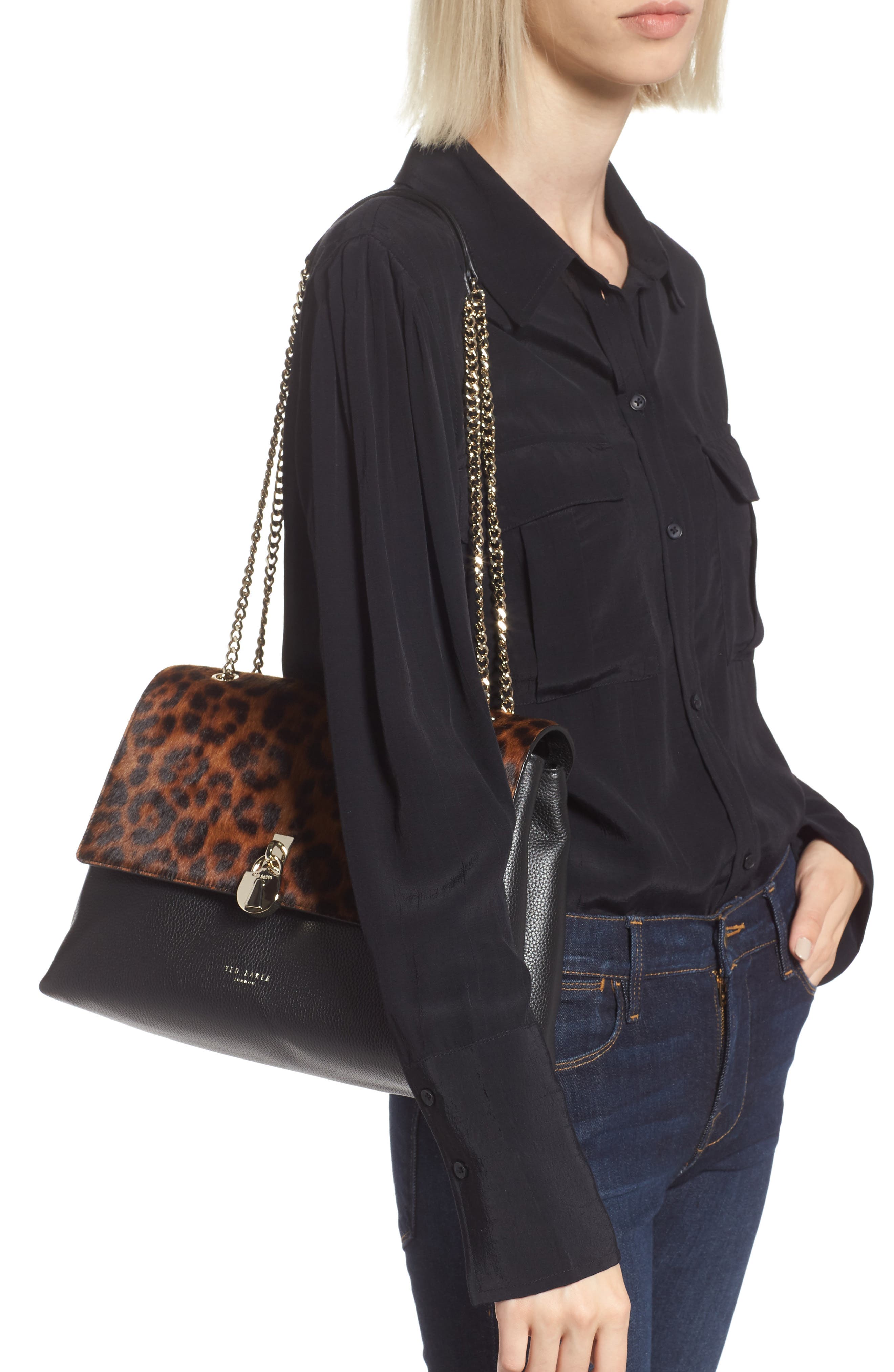 Ted Baker London Cliarra Leopard Print Genuine Calf Hair & Leather ...