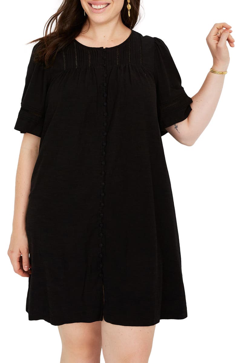 Madewell Button Front Pleated Shift Dress | Nordstromrack