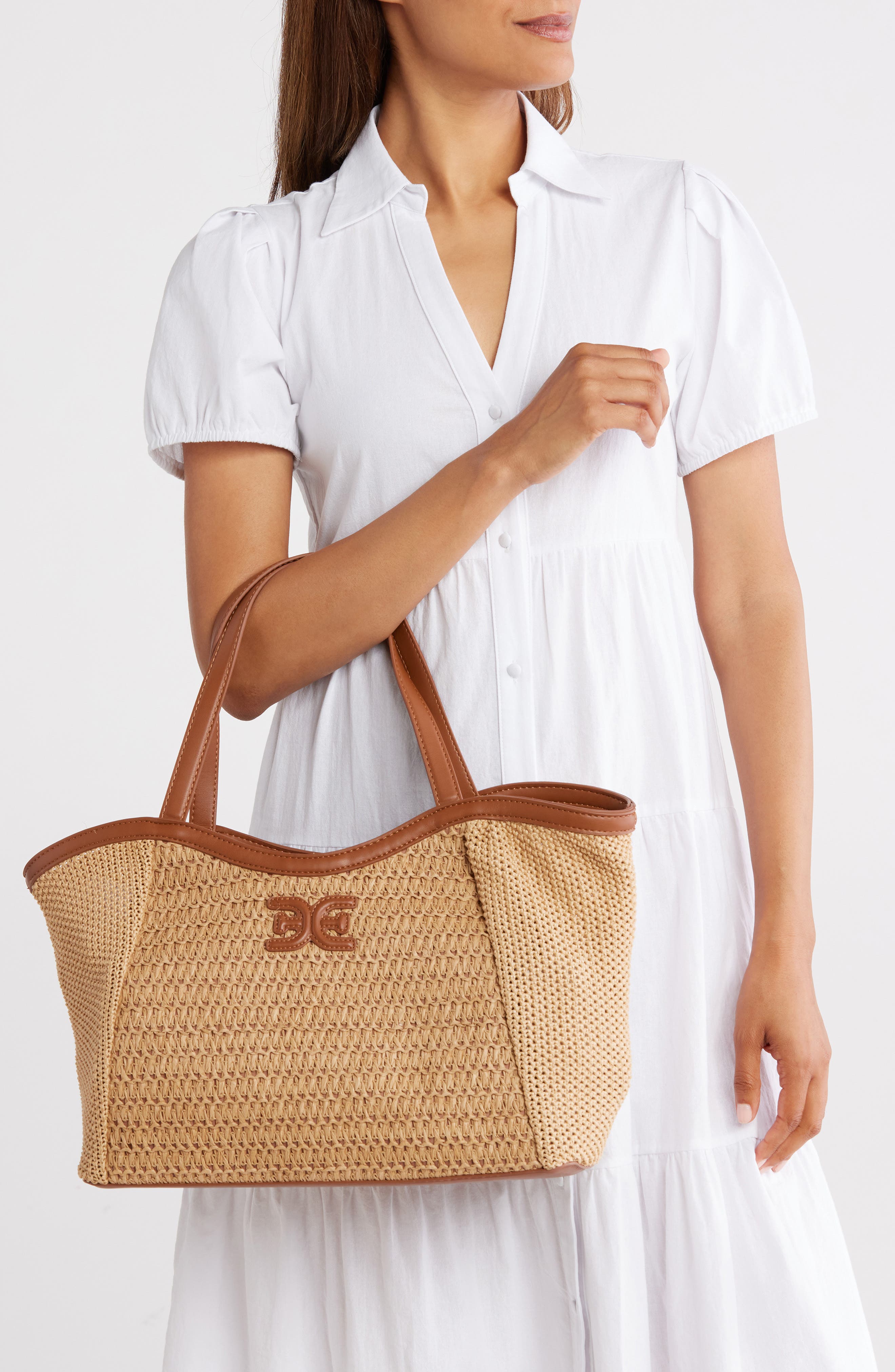Sam Edelman Ilsie Large Raffia Tote Bag | Nordstromrack