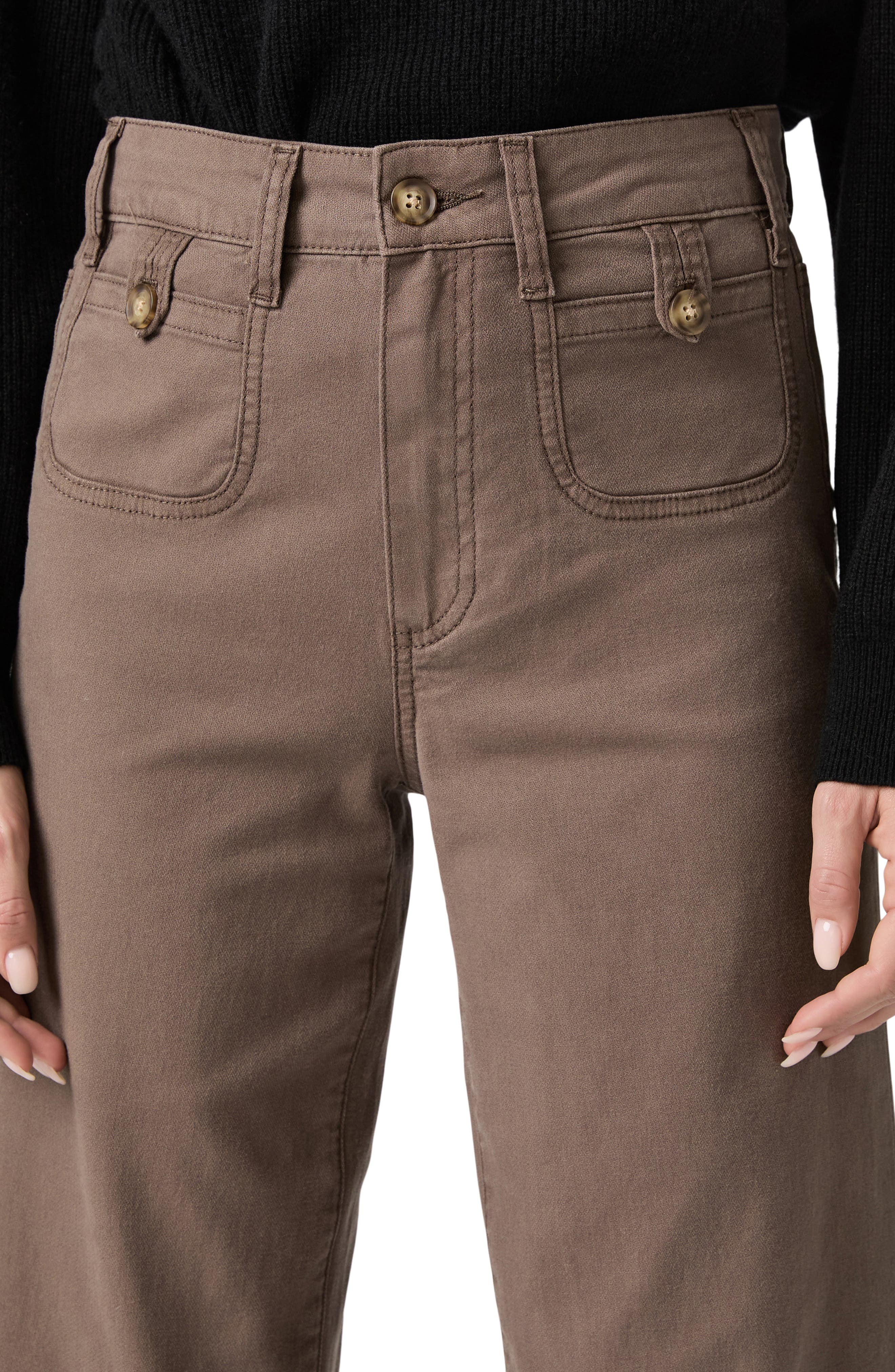 Anessa Button Pocket High Waist Wide Leg Jeans (Women) | Nordstromrack
