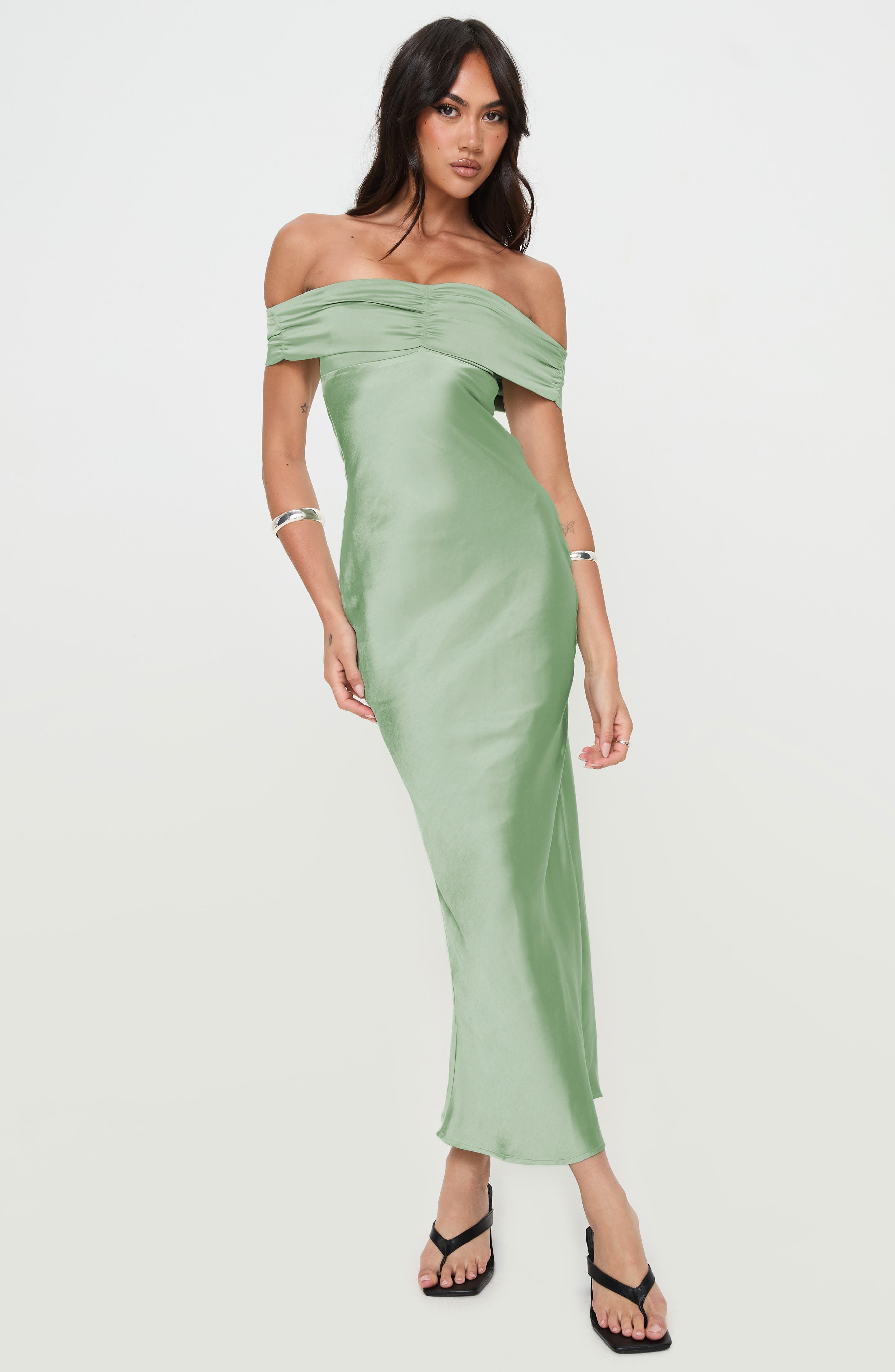 Princess Polly Sadee Off the Shoulder Satin Cocktail Dress | Nordstrom