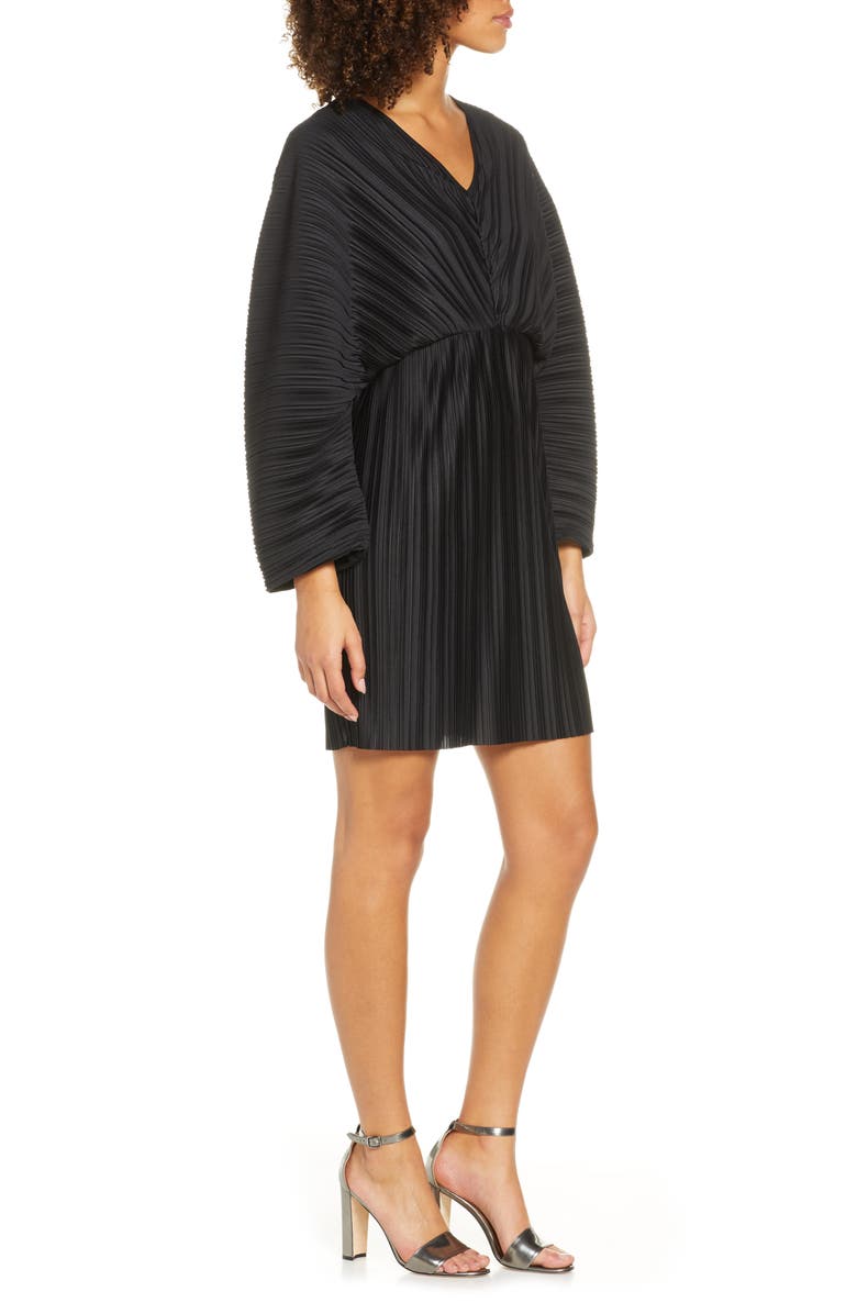 French Connection Long Sleeve Crinkle Pleat Cocktail Dress | Nordstromrack