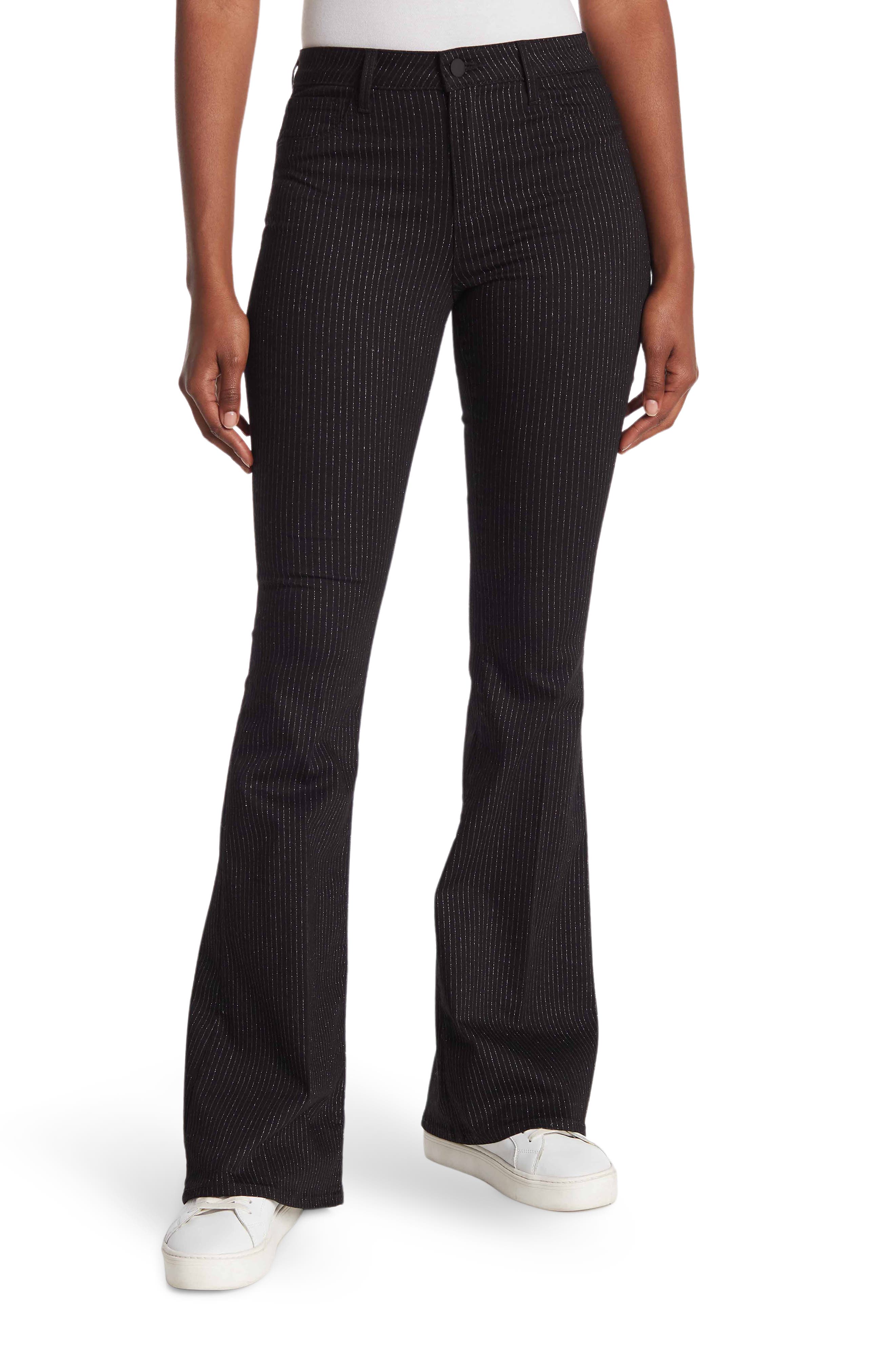 L'AGENCE Metallic Stripe Bell Bottom Pants | Nordstromrack