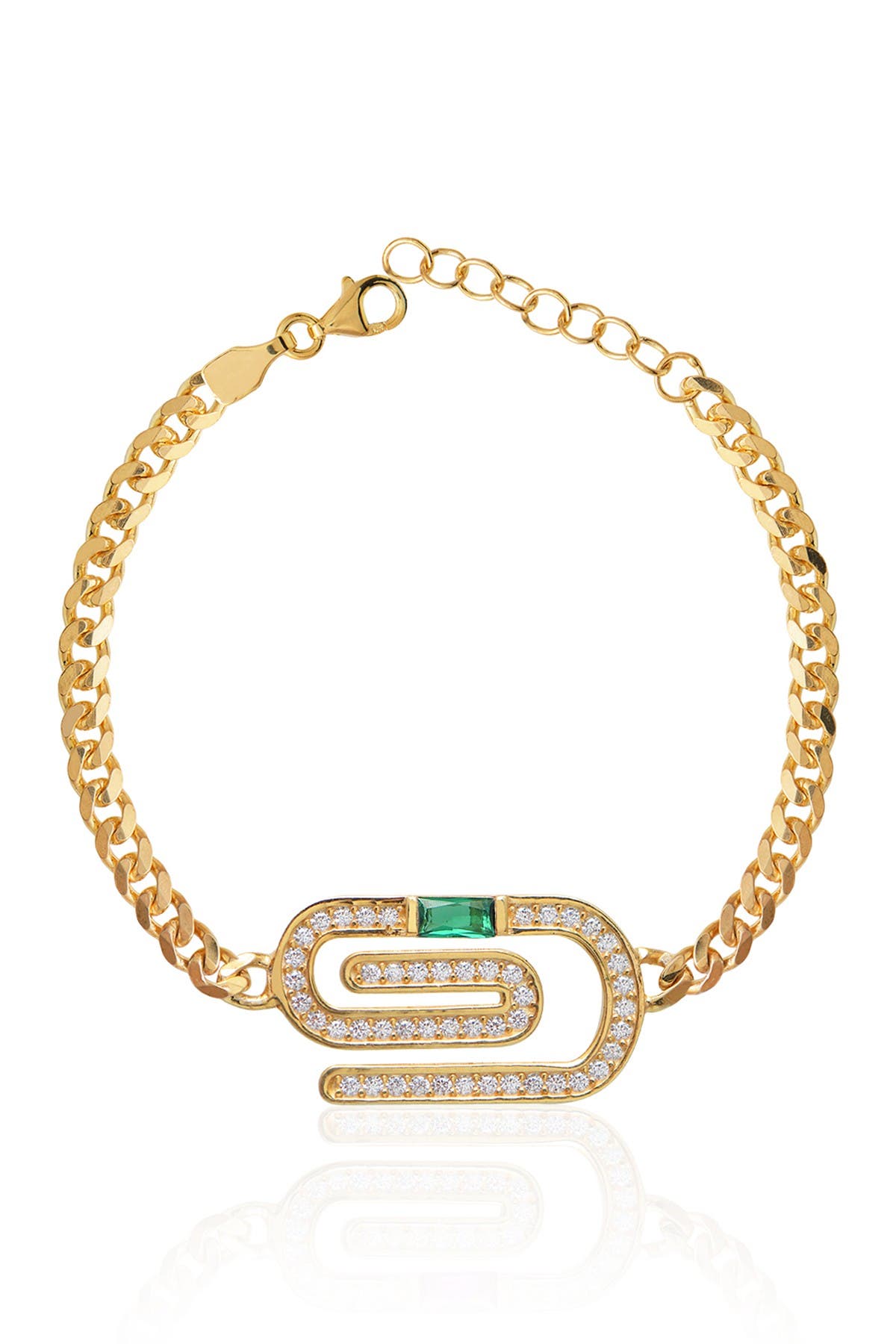 GABI RIELLE CZ Paper Clip Charm Bracelet | Nordstromrack