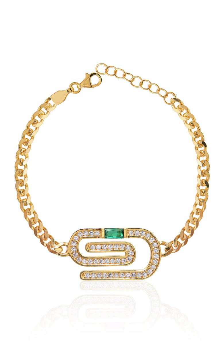 GABI RIELLE CZ Paper Clip Charm Bracelet | Nordstromrack