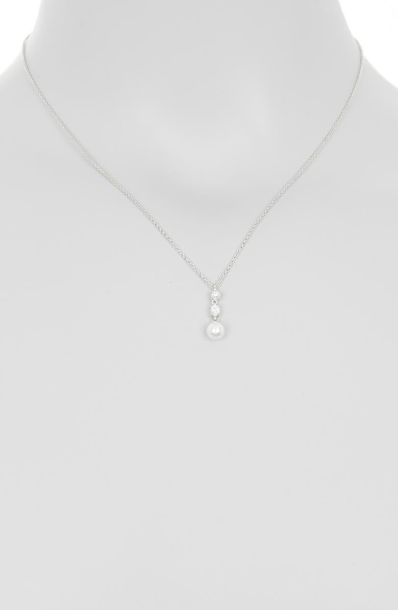 Nadri Emilia CZ & Imitation Pearl Drop Pendant Necklace | Nordstromrack