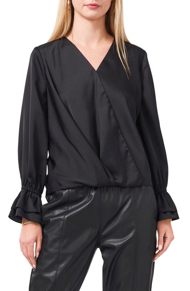 Vince Camuto Wrap Front Double Cuff Blouse | Nordstromrack