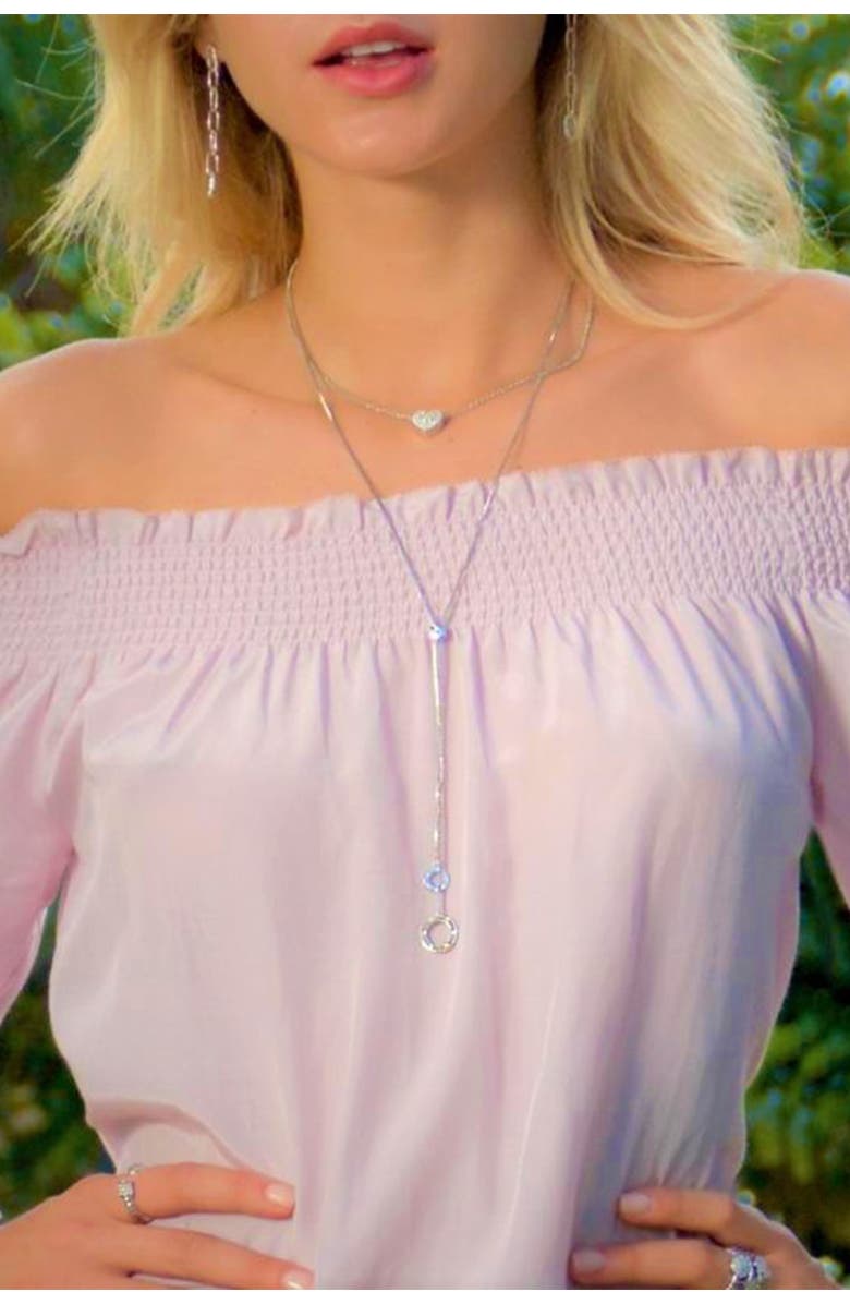 Liza Schwartz Orbit Sterling Silver Cubic Zirconia Circle Lariat ...