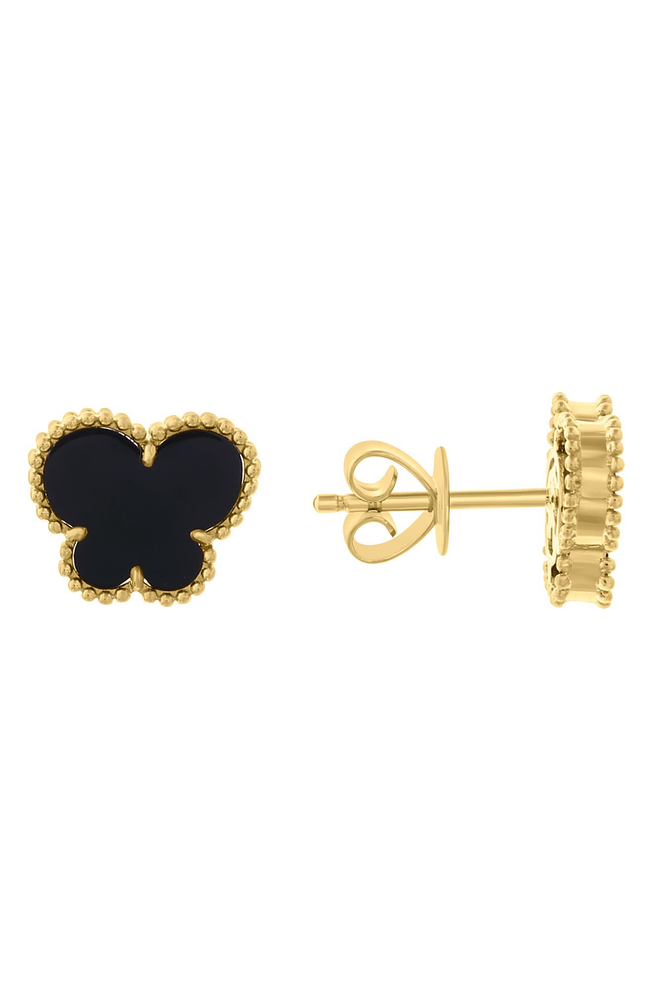 Onyx Clover Stud Earrings (Women) | Nordstromrack