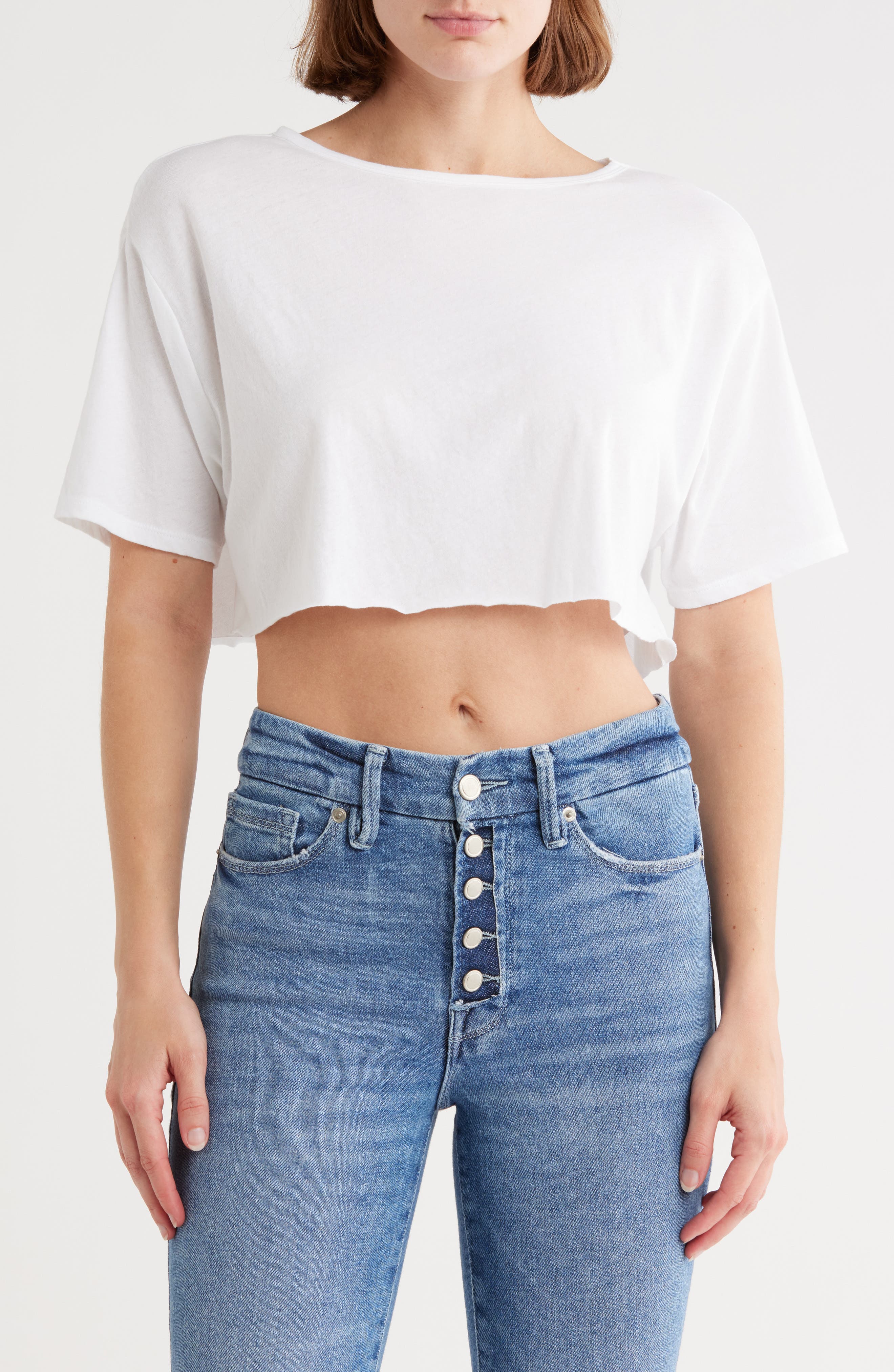 Good American Crop Cut Short Sleeve Tee | Nordstromrack
