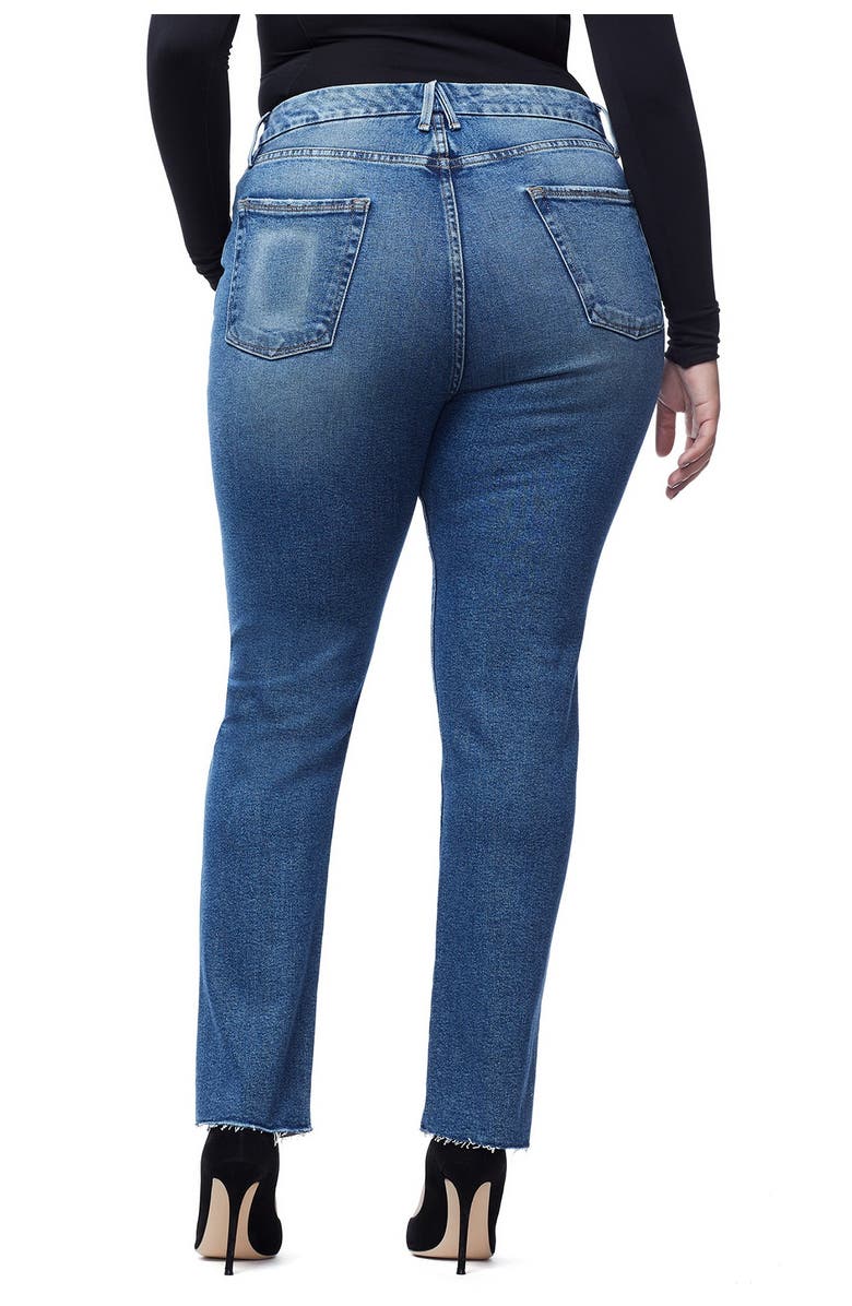 Good American Good Boy Raw Edge Straight Leg Jeans | Nordstromrack