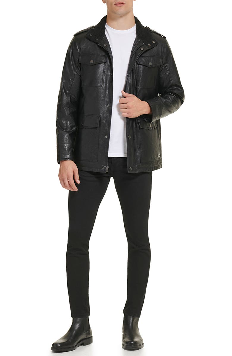Kenneth Cole New York Faux Leather Utility Jacket | Nordstromrack