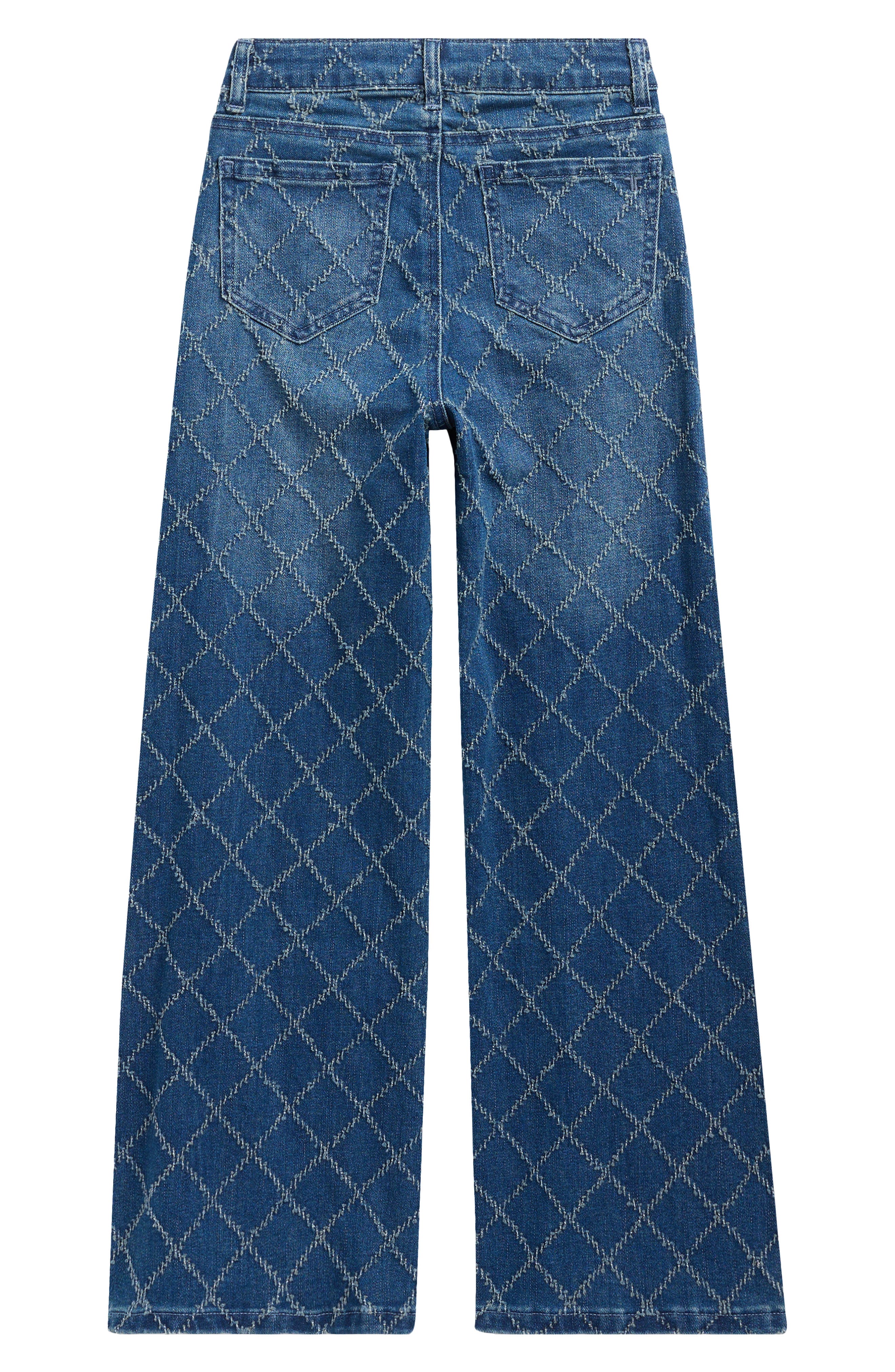 Tractr Kids' Diamond Needle Punch Wide Leg Jeans | Nordstromrack