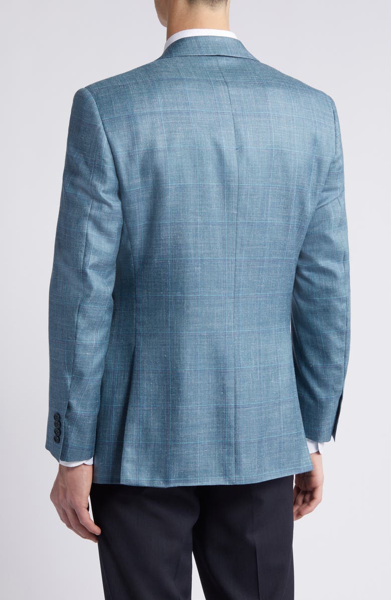 Canali Siena Regular Fit Windowpane Check Wool Silk Blend Sport Coat