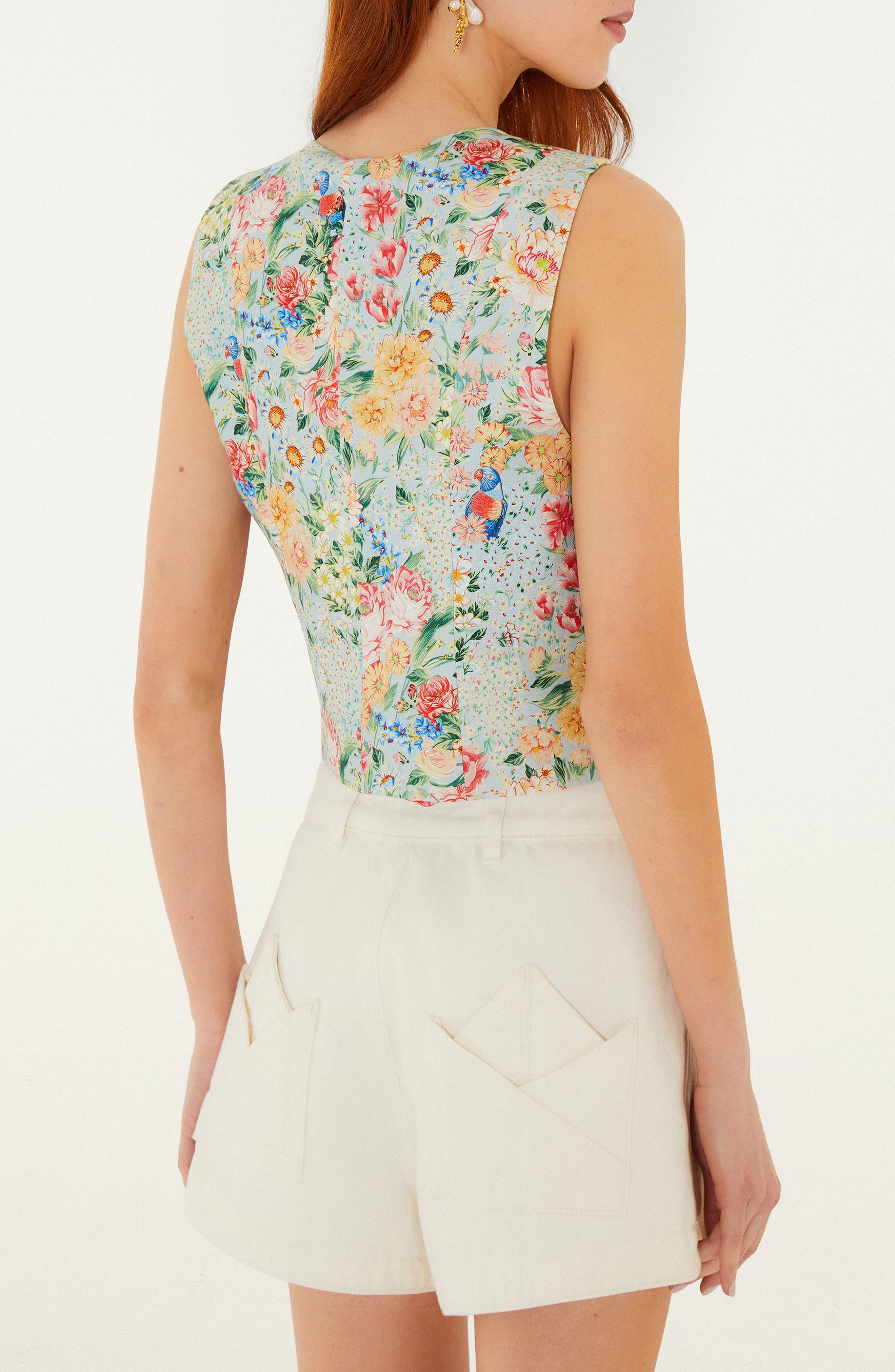 FARM Rio Rendeira 3D Linen Vest | Nordstrom