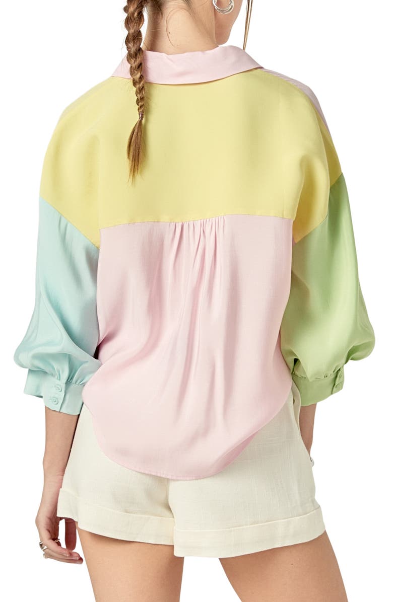 English Factory Colorblock Button-Up Shirt | Nordstrom