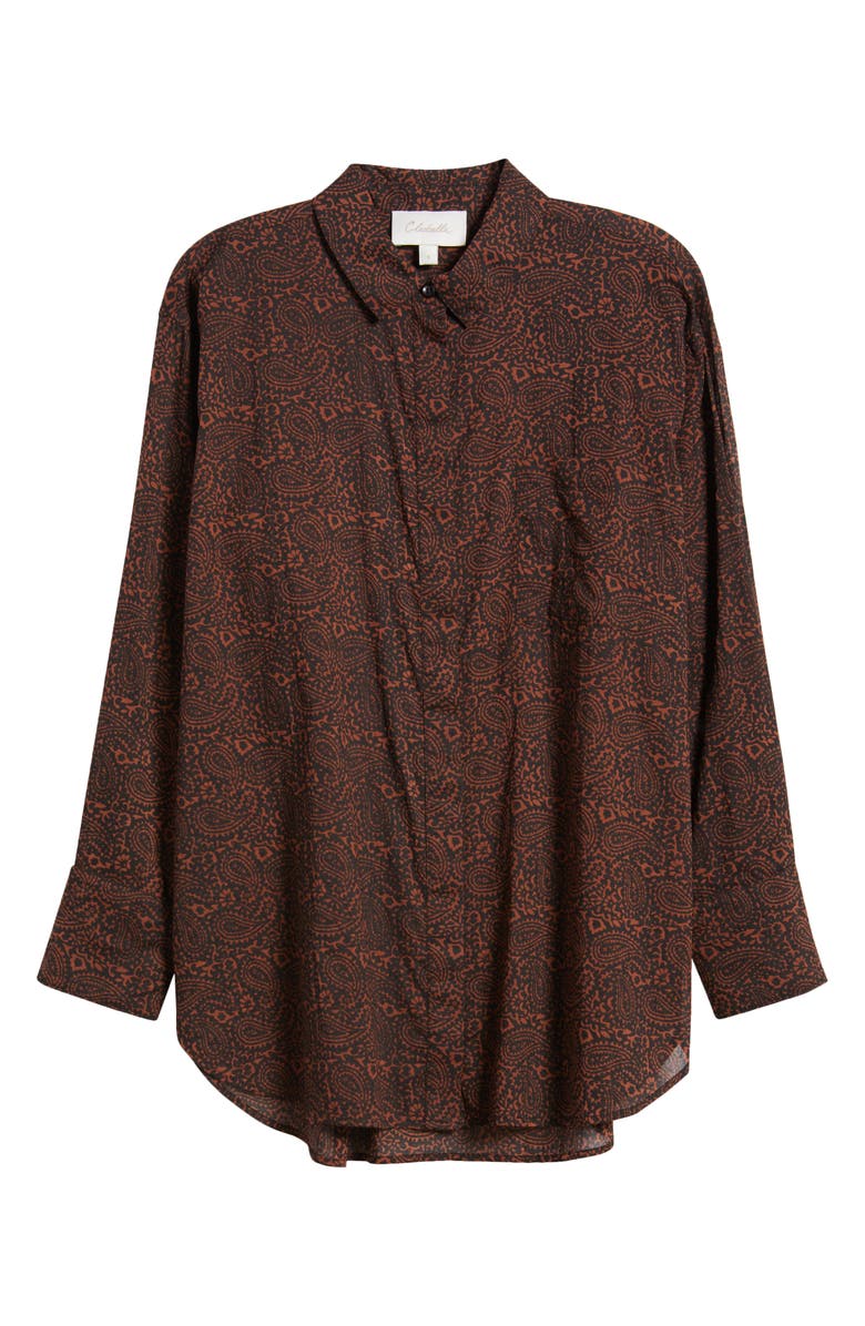 Cleobella Poppy Paisley Print Organic Cotton Voile Button-Up Shirt ...
