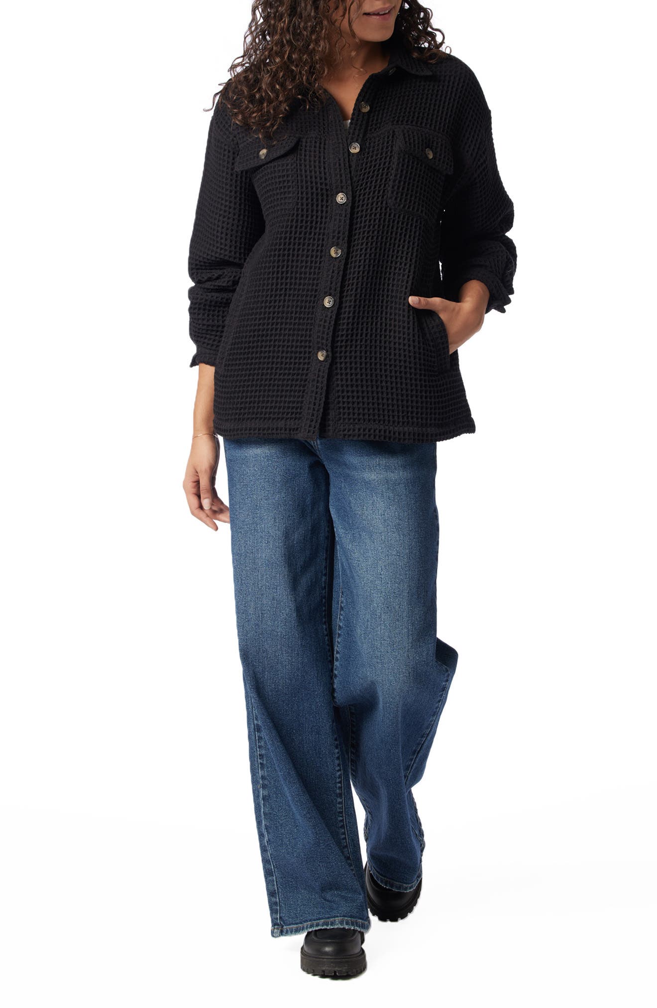 SUPPLIES BY UNIONBAY Milla Waffle Knit Shacket | Nordstromrack