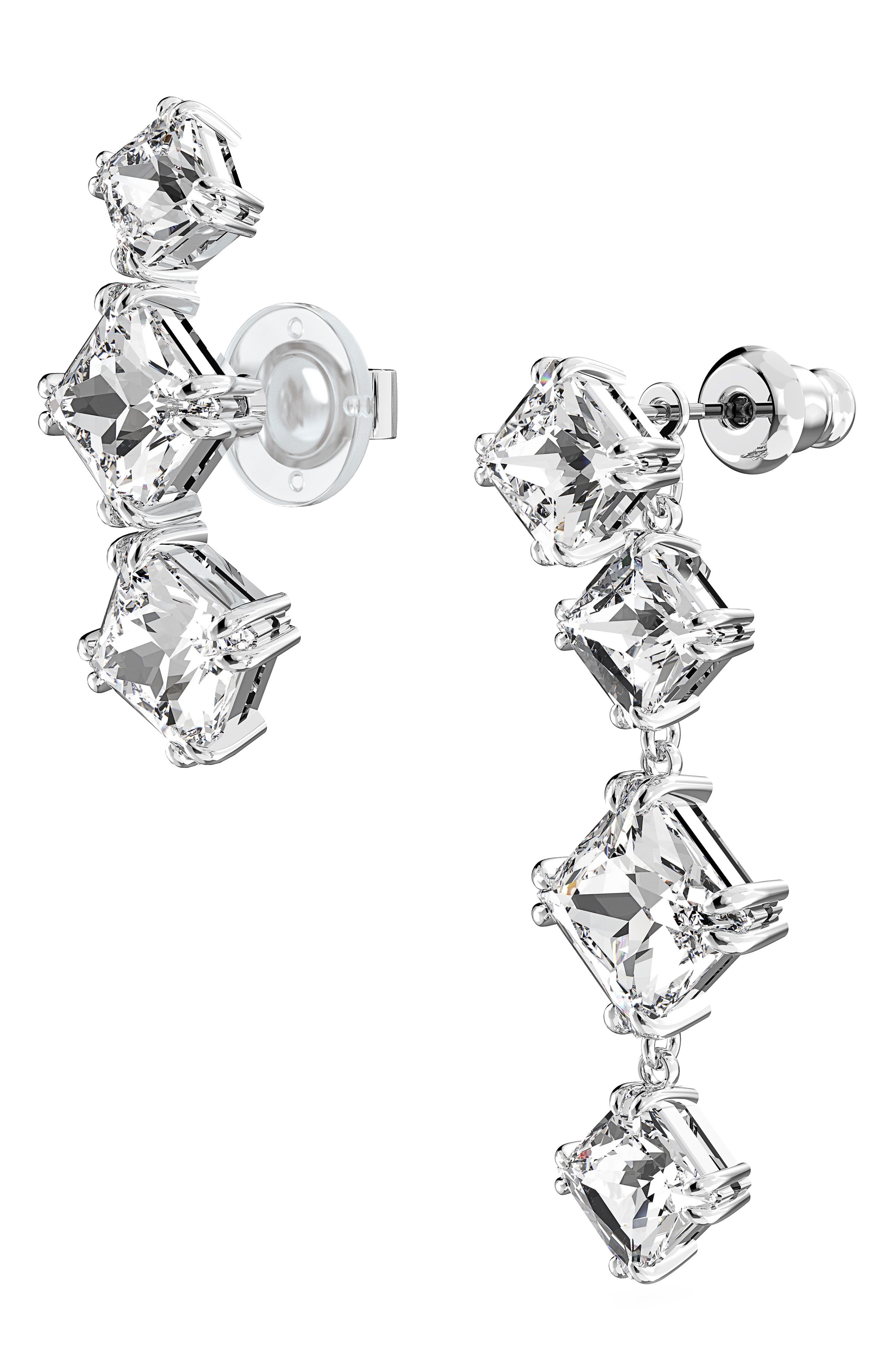 Swarovski Millenia Mismatched Asymmetric Drop Earring & Ear Cuff Set ...