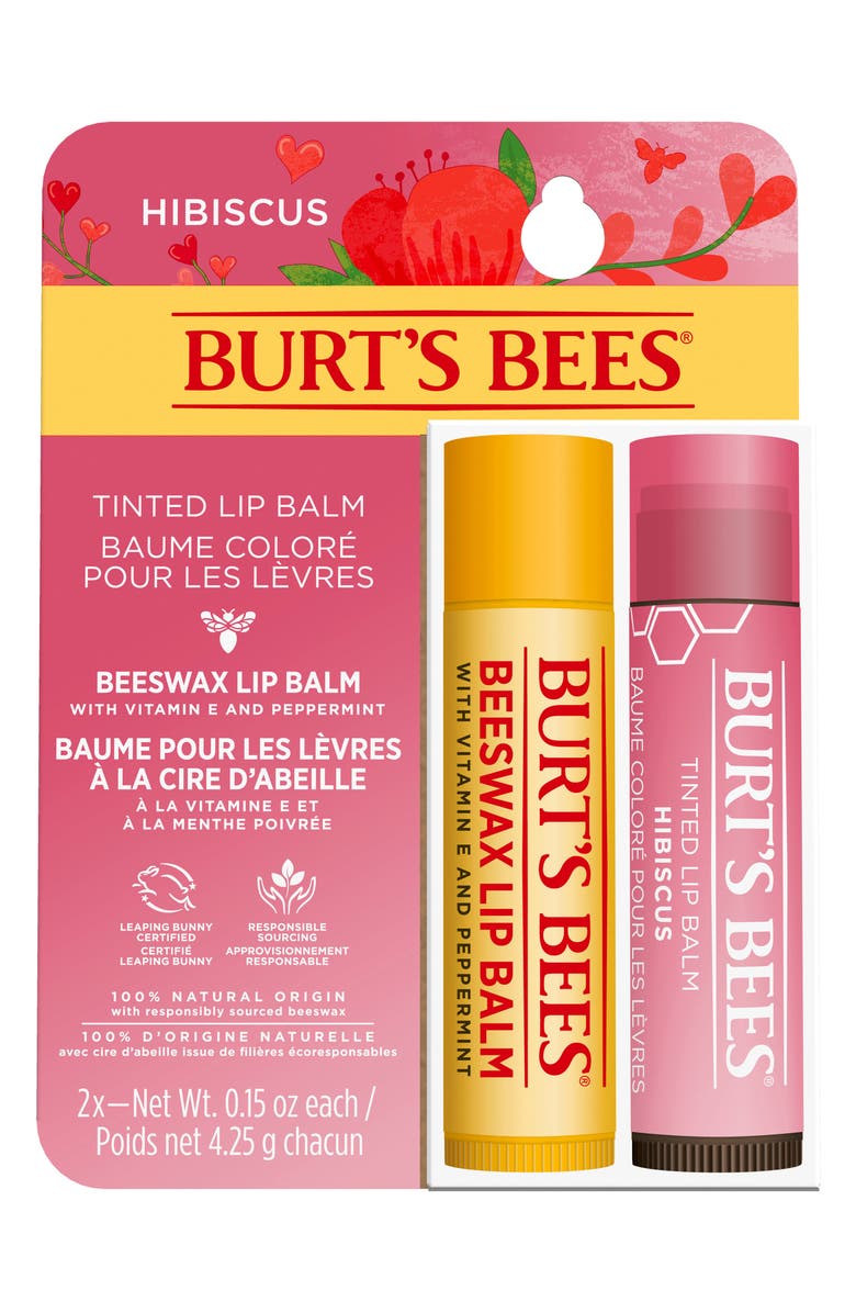 Burt's Bees Beeswax Lip Balm & Hibiscus Tinted Lip Balm Set | Nordstromrack