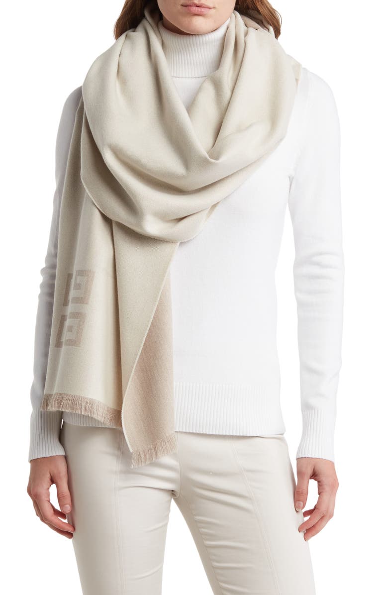Givenchy Logo Jacquard Wool & Cashmere Oblong Scarf | Nordstromrack