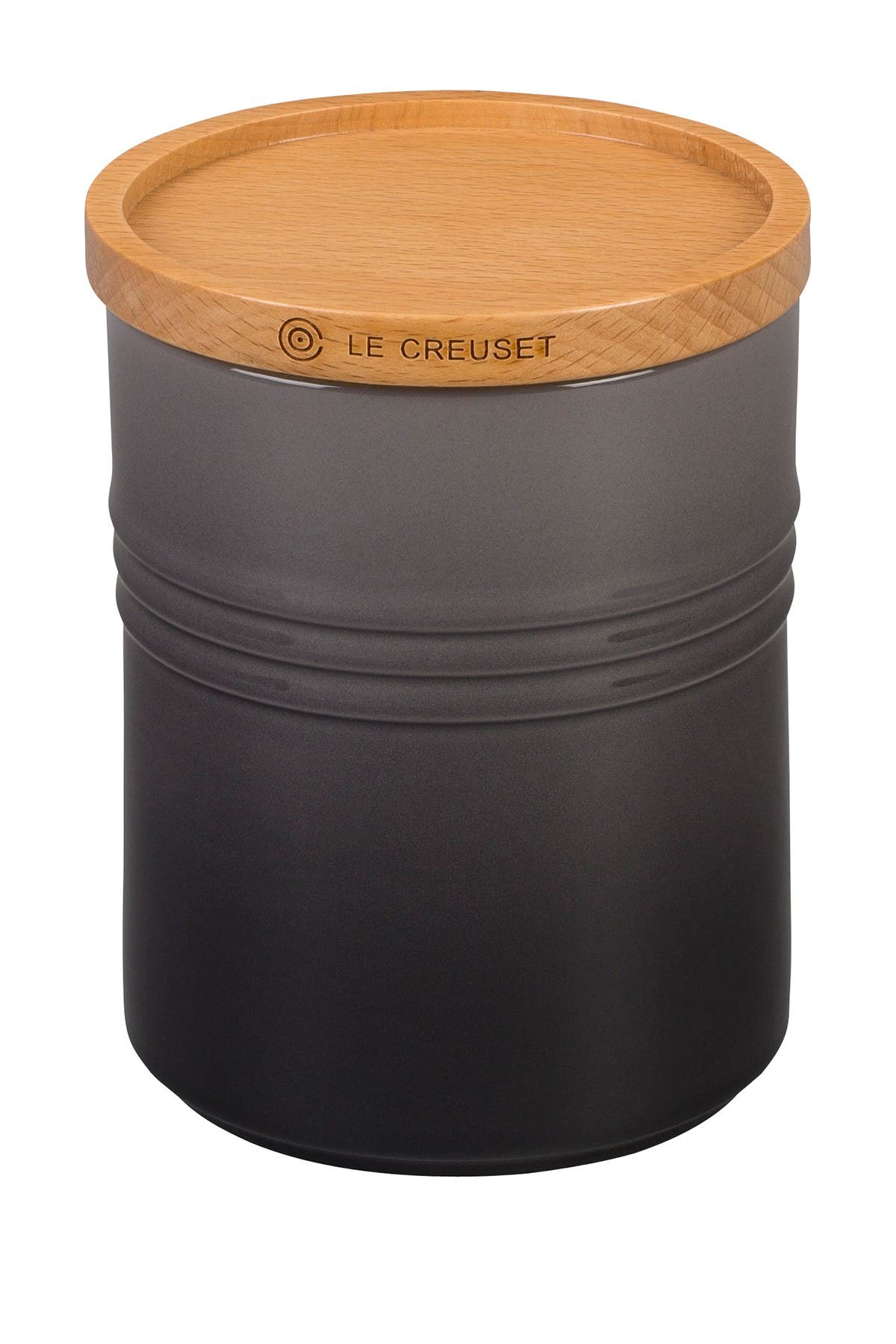 Le Creuset Glazed 22 Ounce Stoneware Storage Canister with Wooden Lid ...