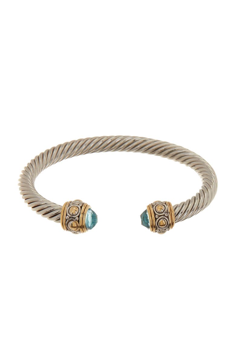 MESHMERISE Twisted Cable Blue Topaz Cuff Bangle | Nordstromrack