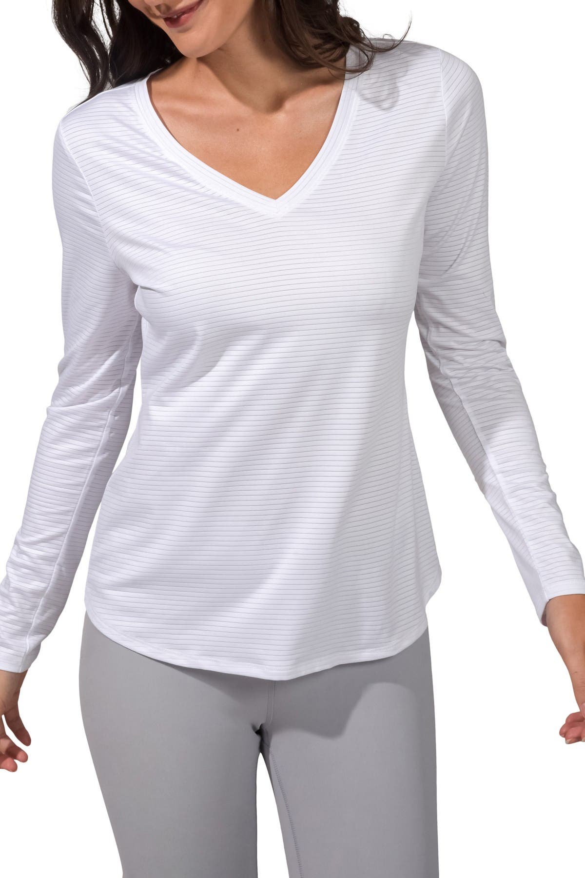 90 DEGREE BY REFLEX Needle Drop Long Sleeve V-Neck T-Shirt | Nordstromrack