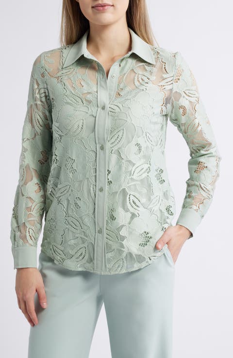 Women's Lace Button Up Tops | Nordstrom