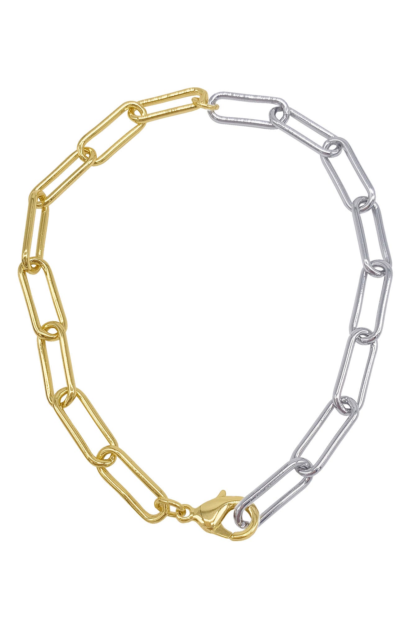 Adornia Two-Tone Plated Paper Clip Chain Anklet | Nordstromrack
