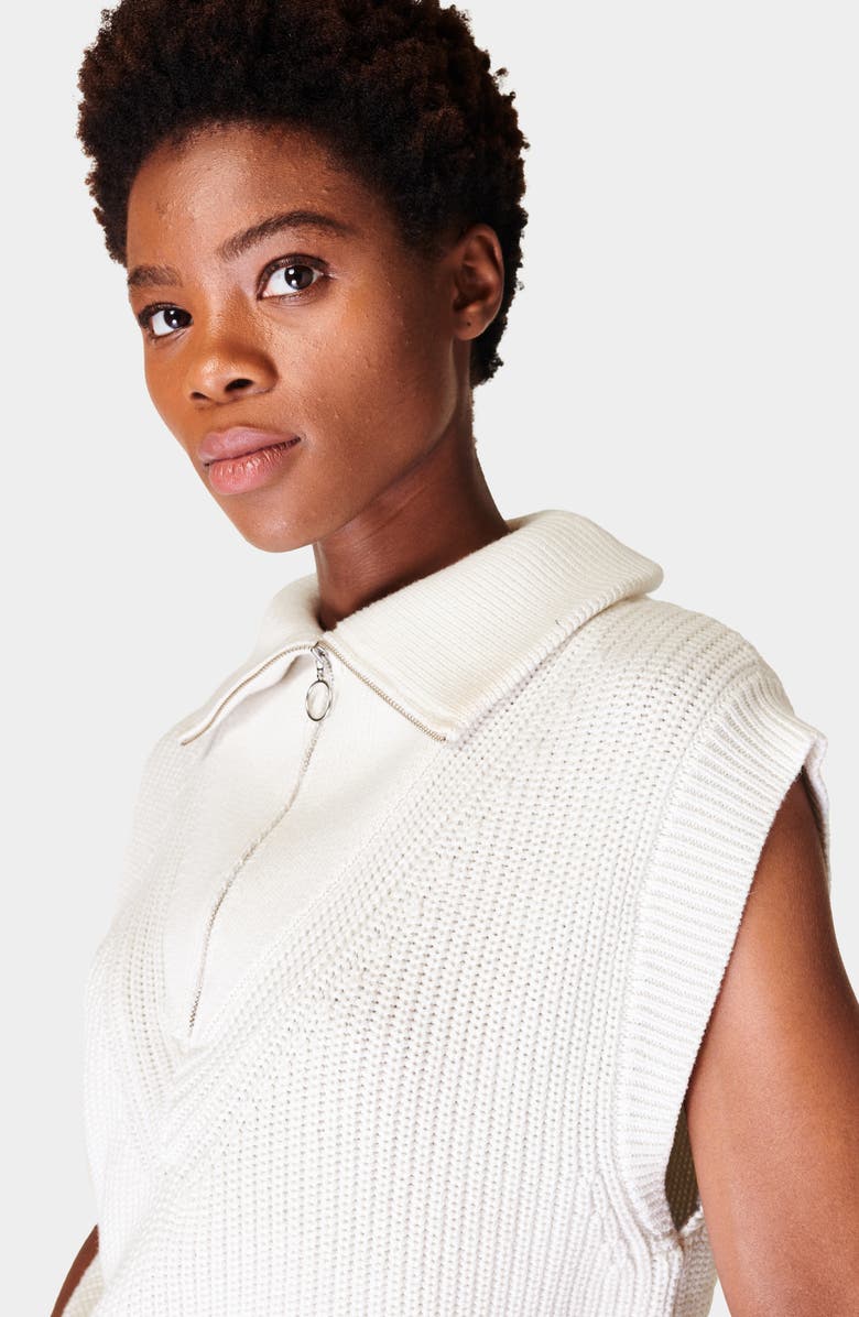 Sweaty Betty Modern Half Zip Cotton & Wool Sweater Tank | Nordstromrack