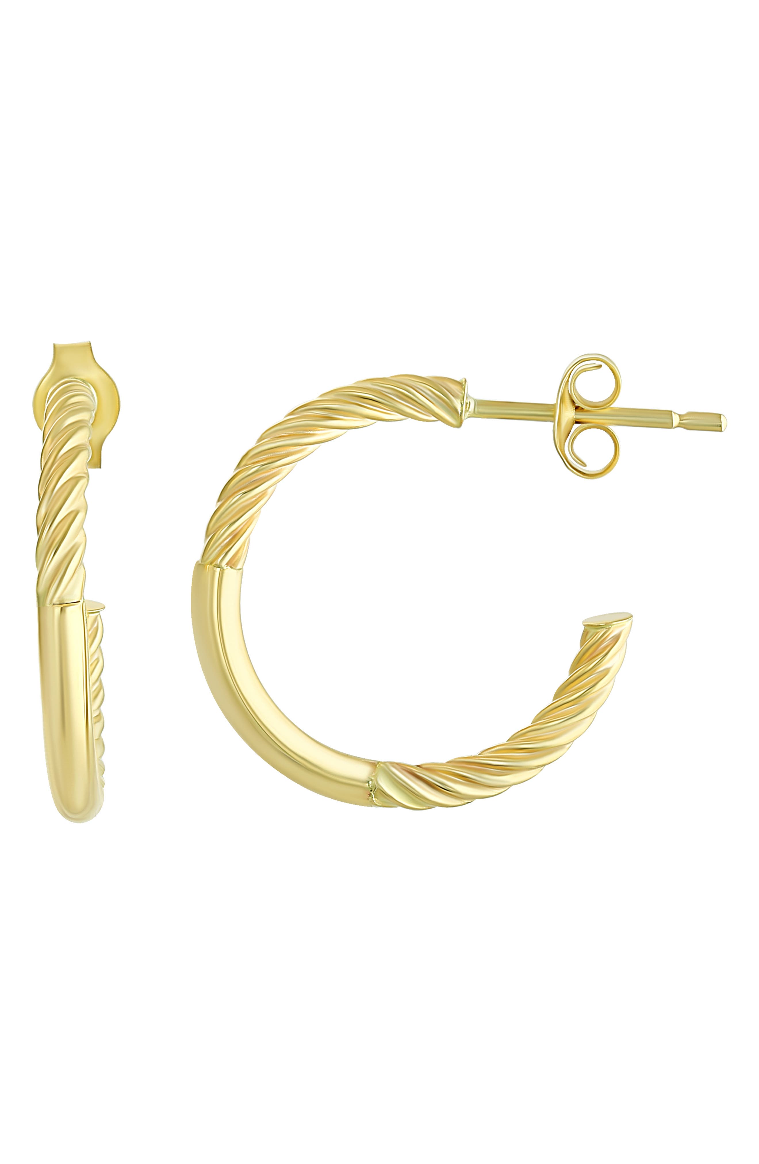 CANDELA JEWELRY Cable Hoop Earrings | Nordstromrack
