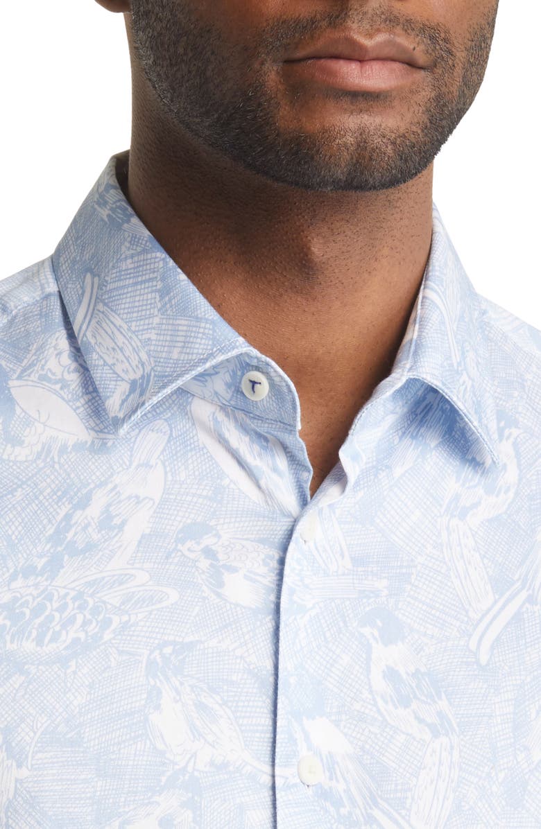 Ted Baker London Mullen Hand Drawn Bird Stretch Button-Up Shirt | Nordstrom