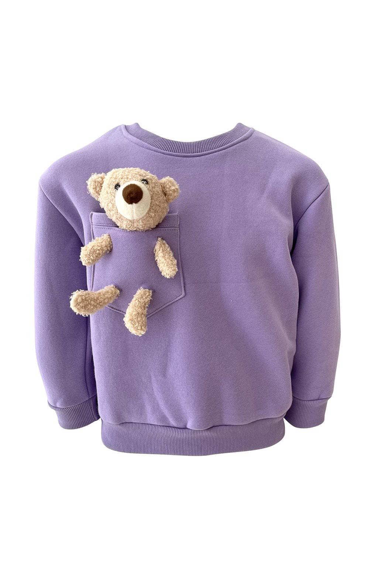Lola + The Boys Teddy Buddy Bear Crewneck | Nordstrom