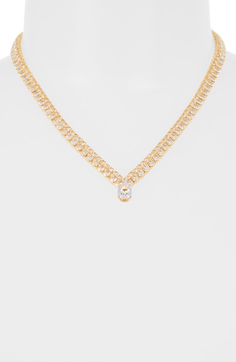 Tasha Teardrop Cubic Zirconia Double Row Tennis Necklace | Nordstromrack