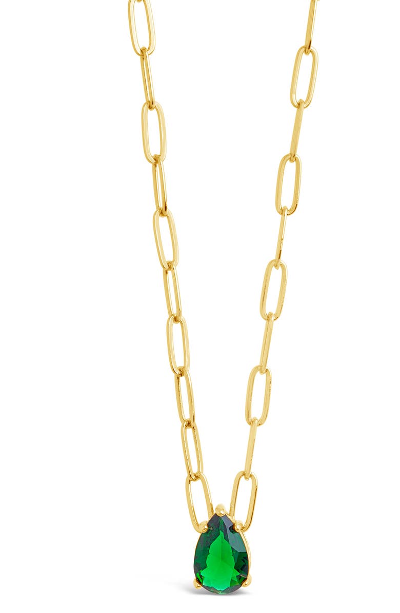 Sterling Forever 14K Yellow Gold Plated Pear-Cut CZ Pendant Necklace ...
