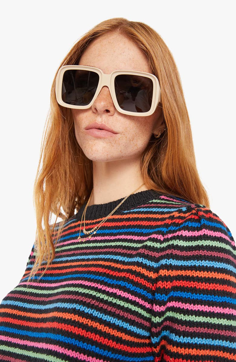 MOTHER The Powder Puff Stripe Short Sleeve Sweater | Nordstromrack