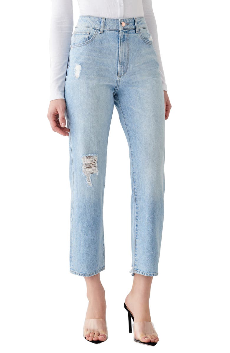 DL1961 x Marianna Hewitt Jerry Ripped High Waist Vintage Crop Straight ...
